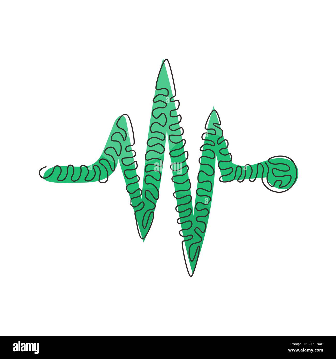 Single continuous line drawing Heartbeat icon. Heart beat monitor pulse ...