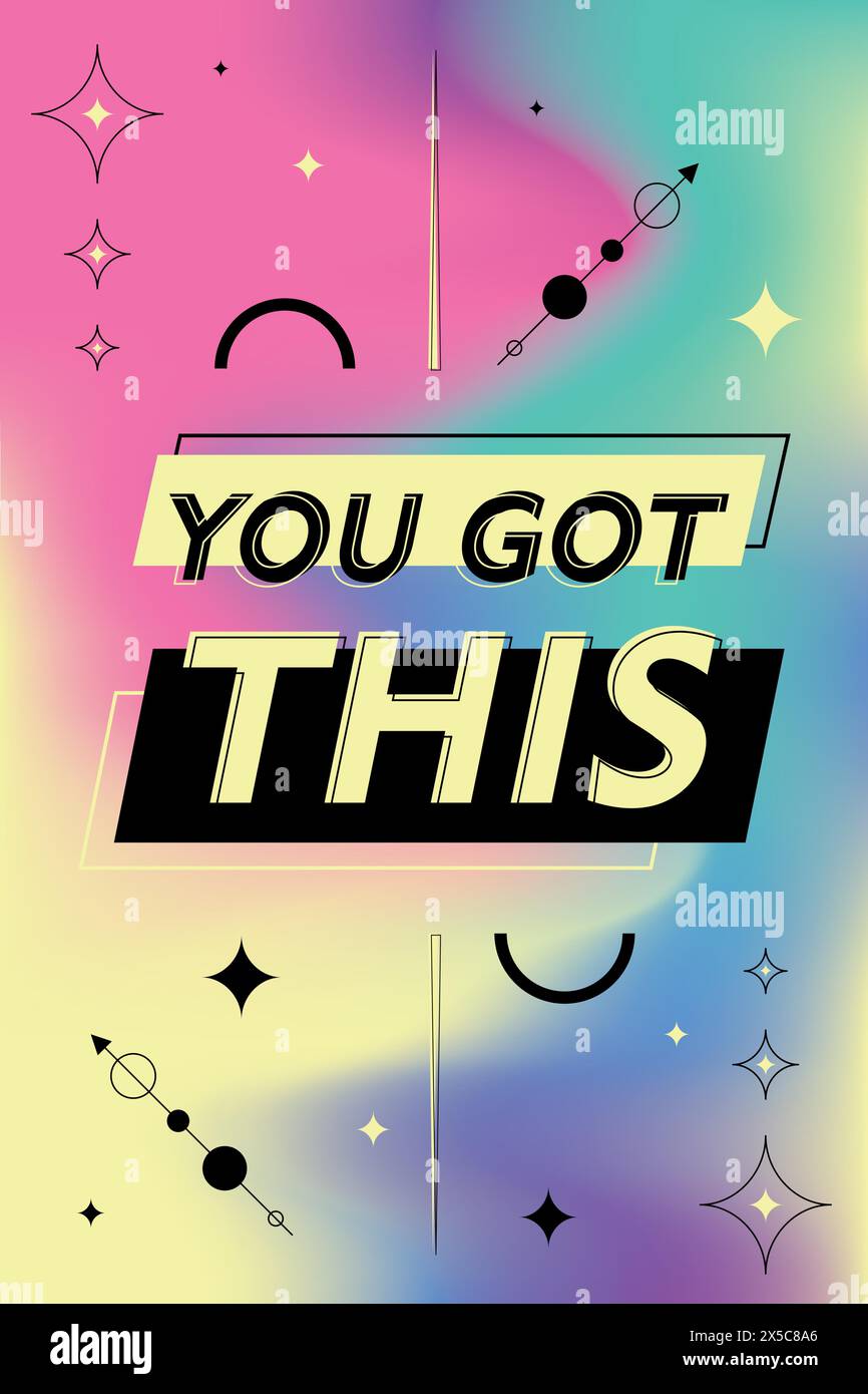 Colorful gradient background with motivational trust text Vector Stock ...