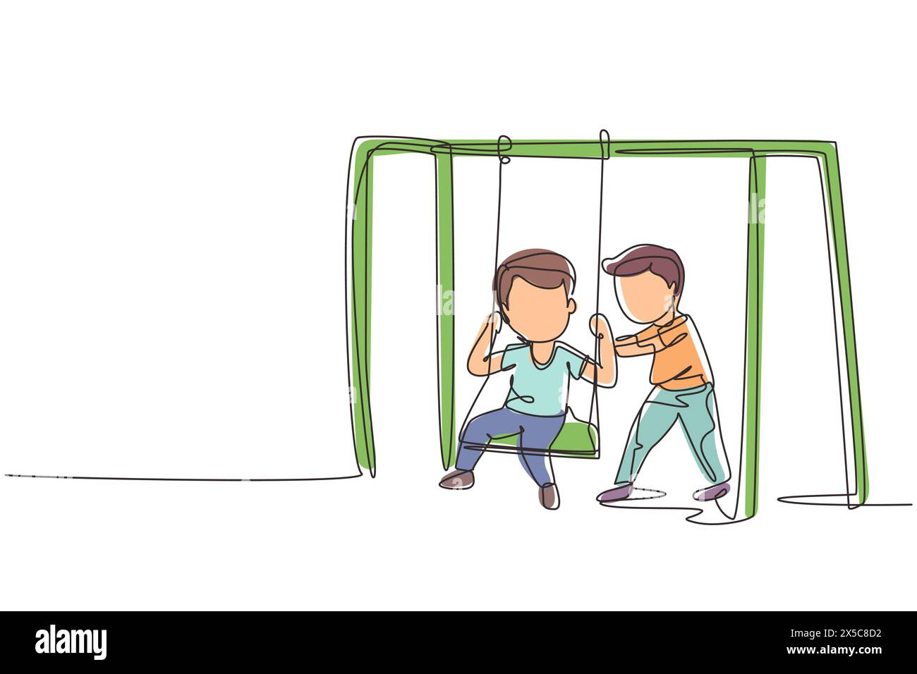 Push swing child Cut Out Stock Images & Pictures - Alamy