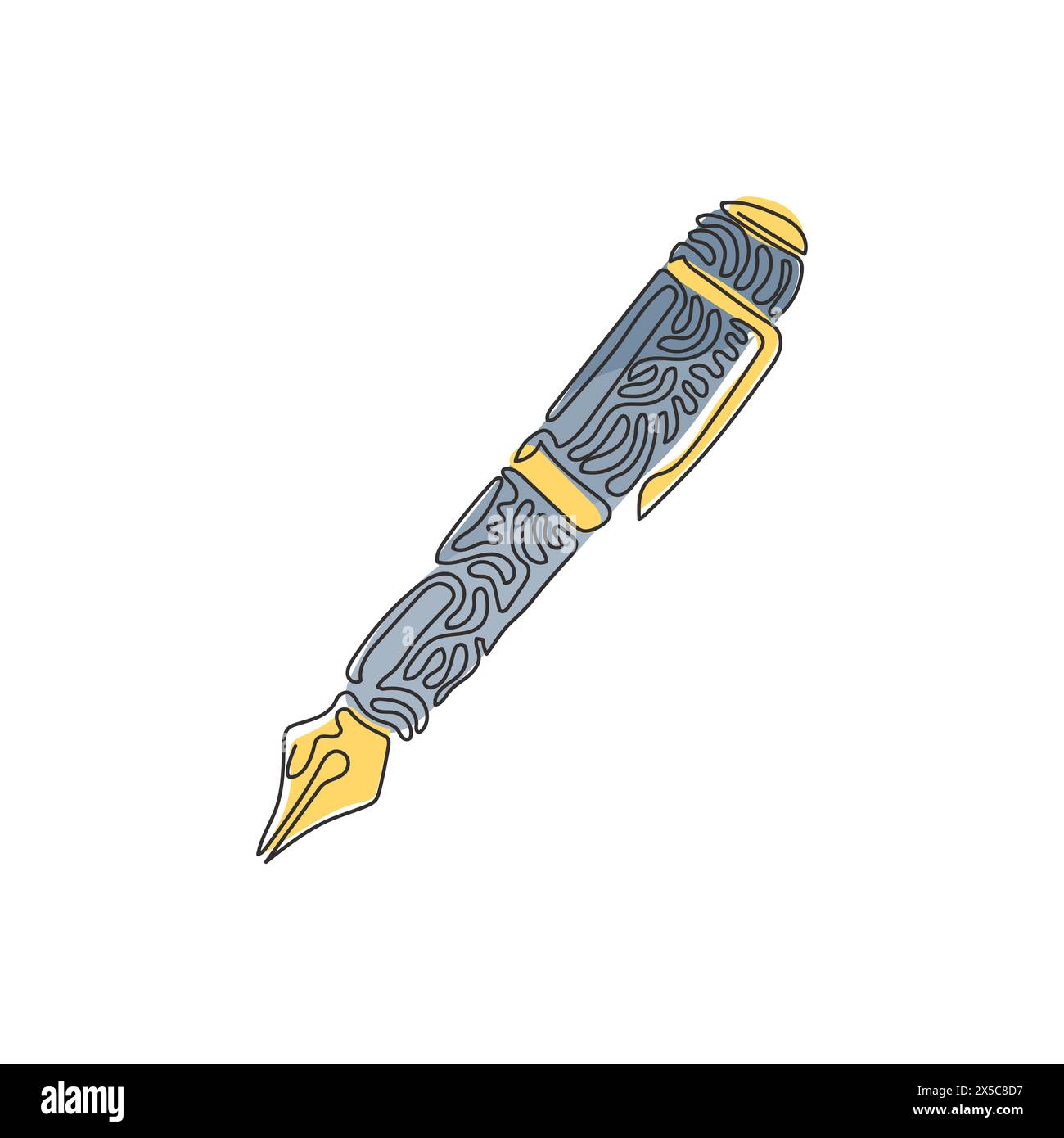 One line drawing pen Stock Vector Images - Alamy