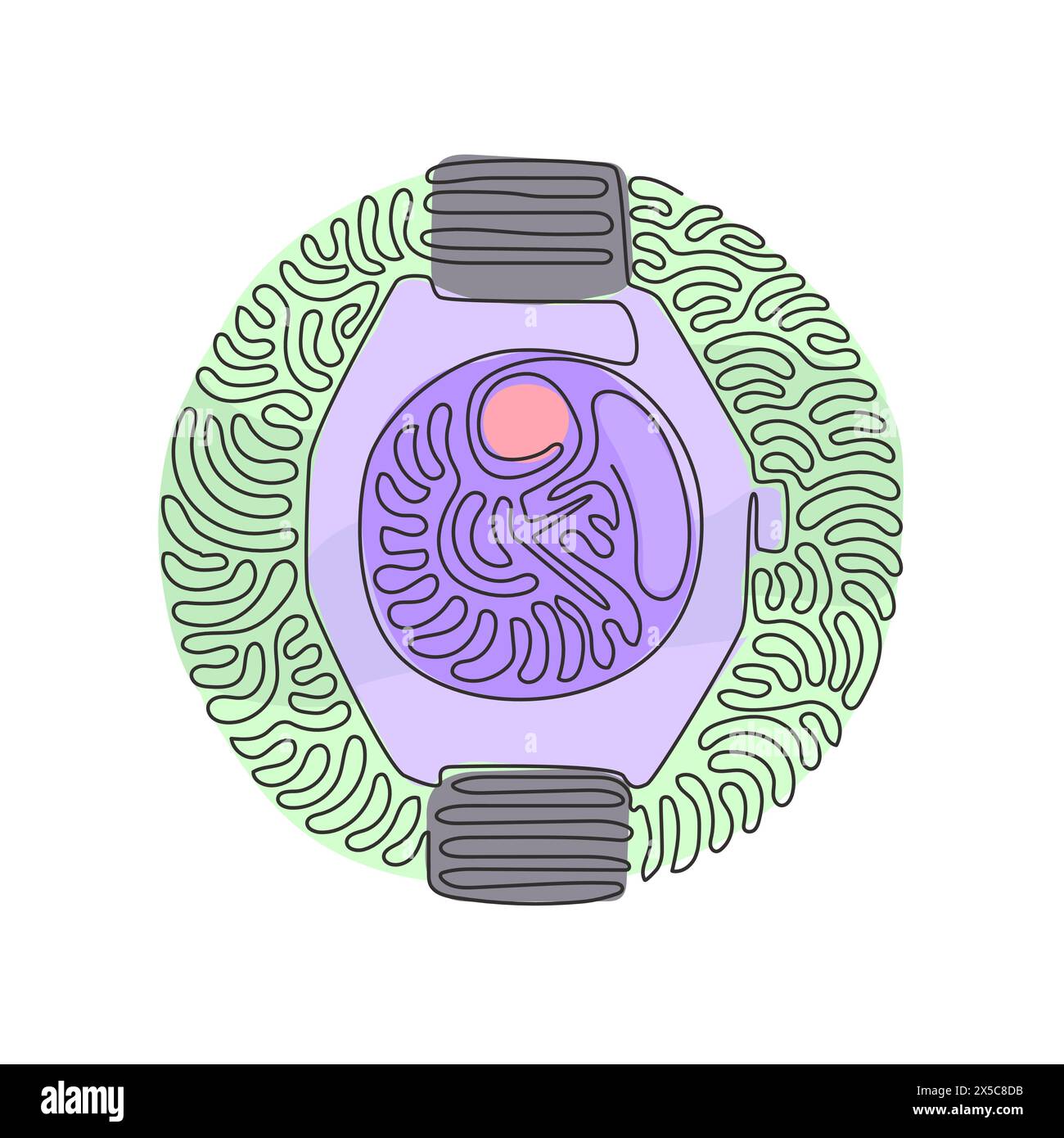 Single one line drawing luxury steel watch with black fabric strap ...