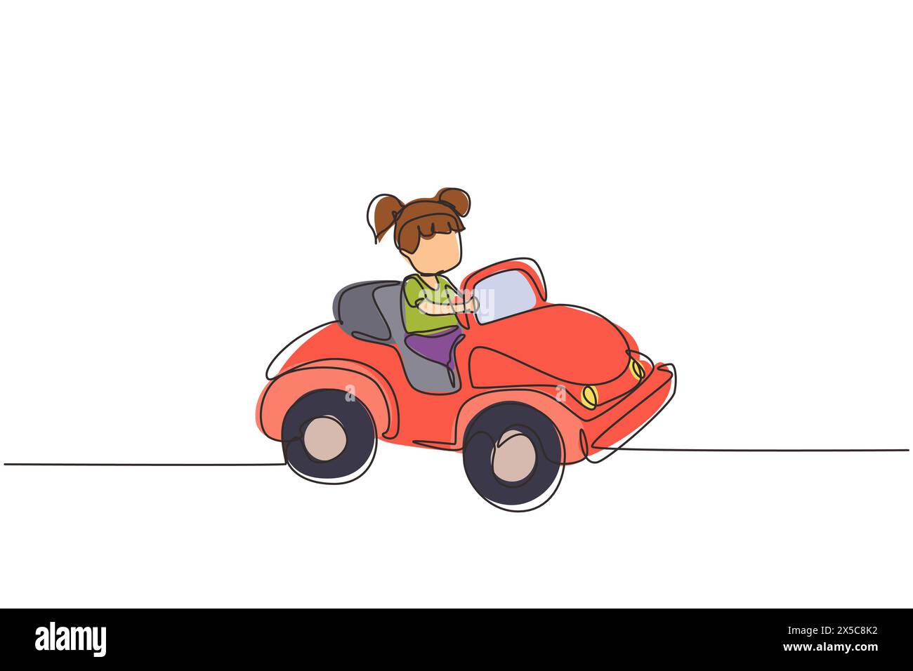 Childrens car ride Stock Vector Images - Alamy
