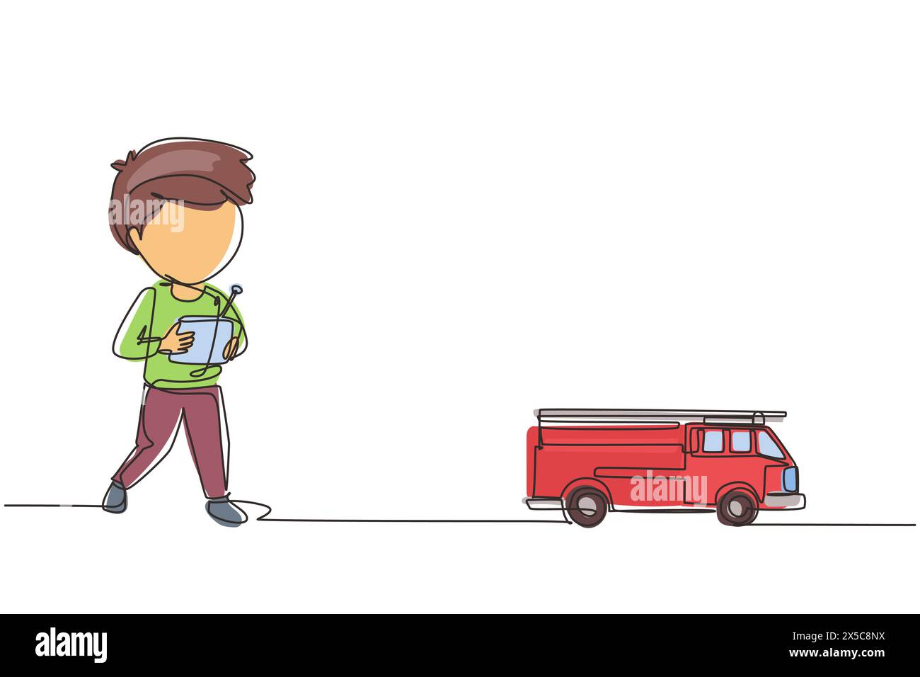 Fire truck in department Stock Vector Images - Alamy