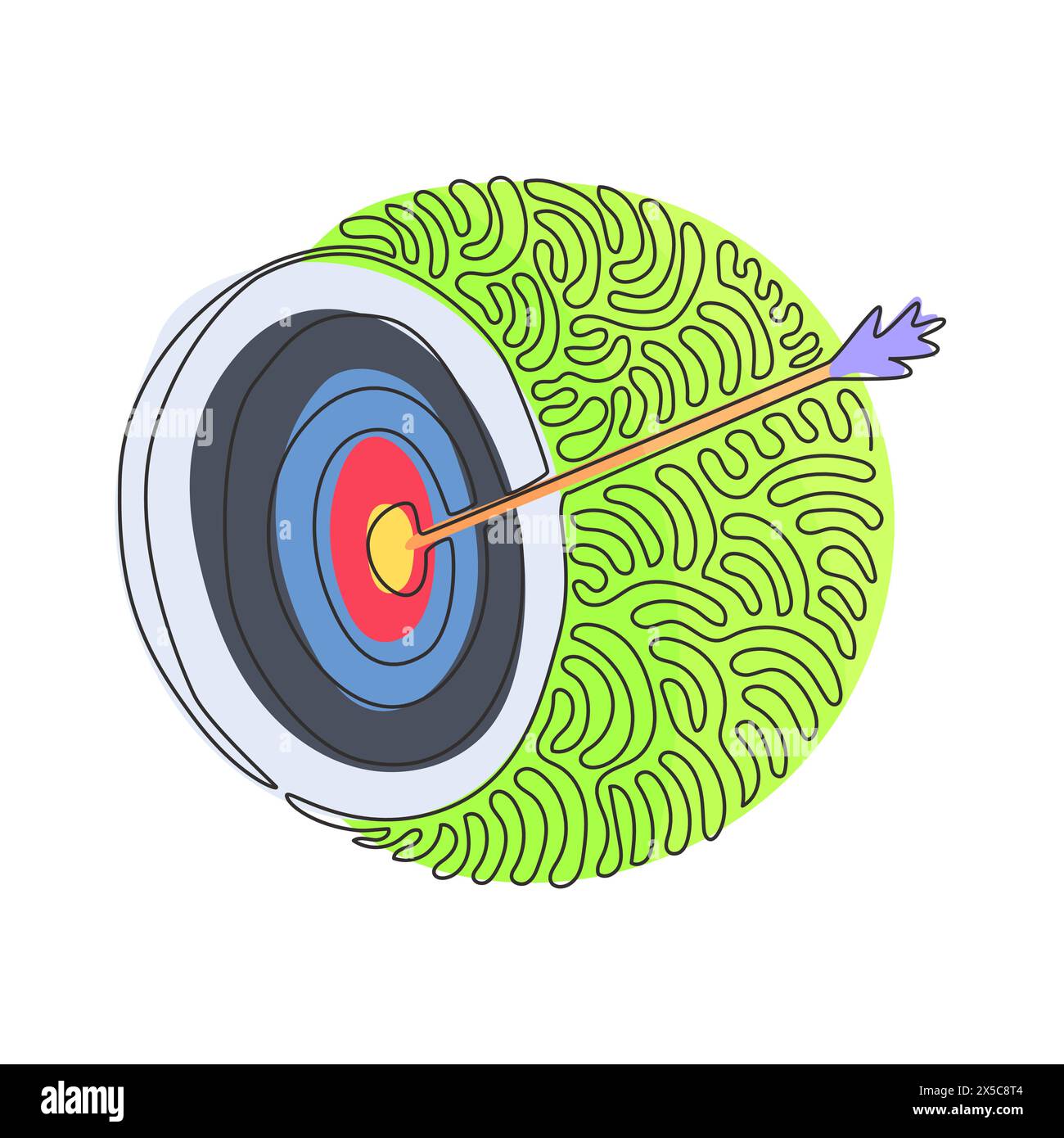 Continuous one line drawing Archery Target With Arrows Archer Sport ...