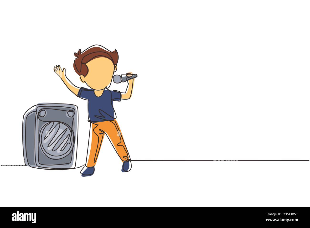 Child microphone stage Stock Vector Images - Alamy