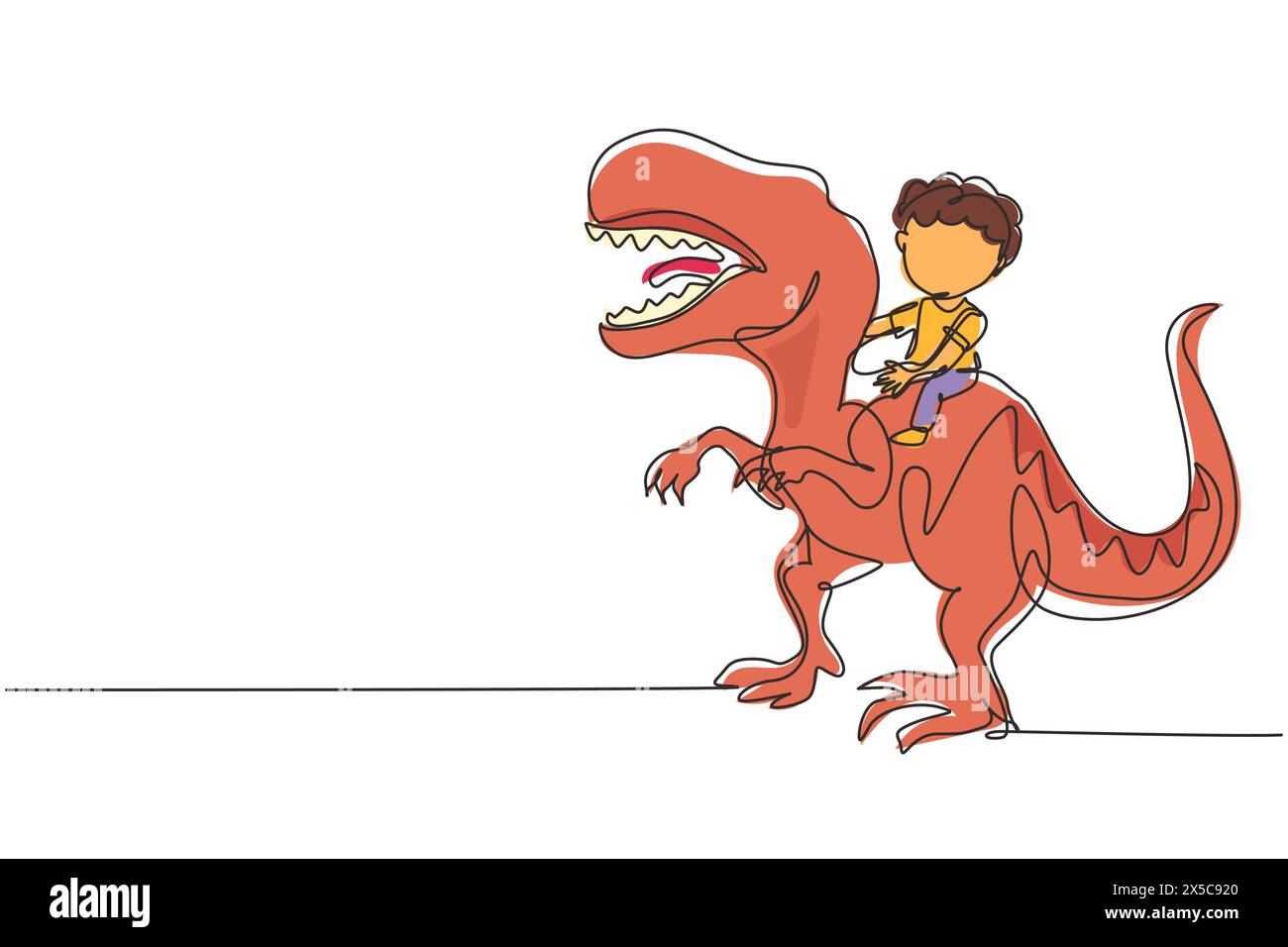 Single one line drawing little boy riding blue whale. Young kid sitting ...