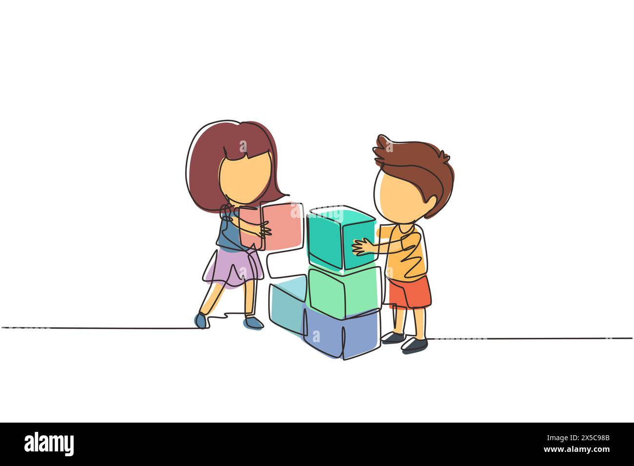 School building line drawing hi-res stock photography and images - Alamy