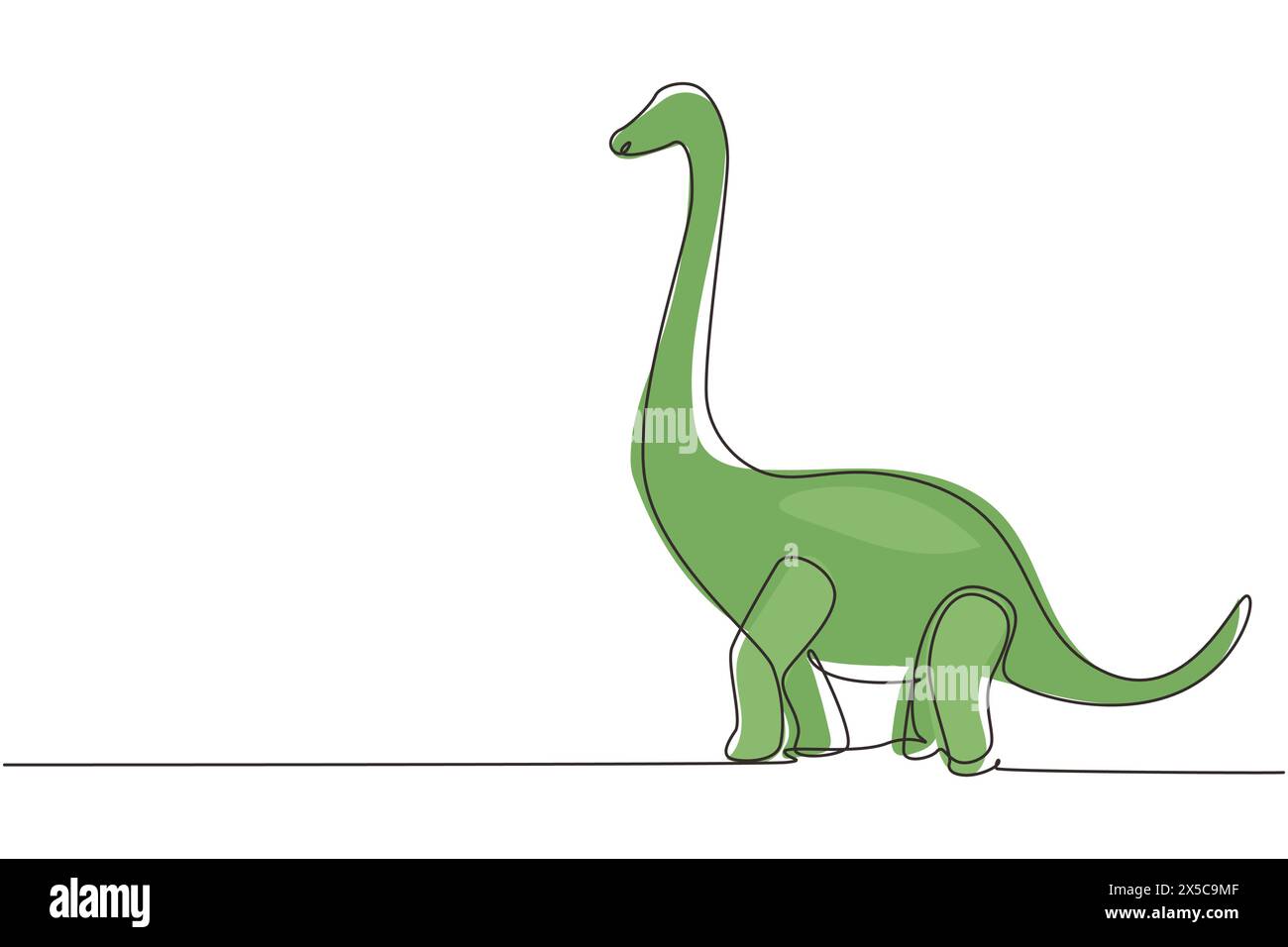 Single one line drawing Brontosaurus or diplodocus dinosaur. The ... Single one line drawing Brontosaurus or diplodocus dinosaur. The ...