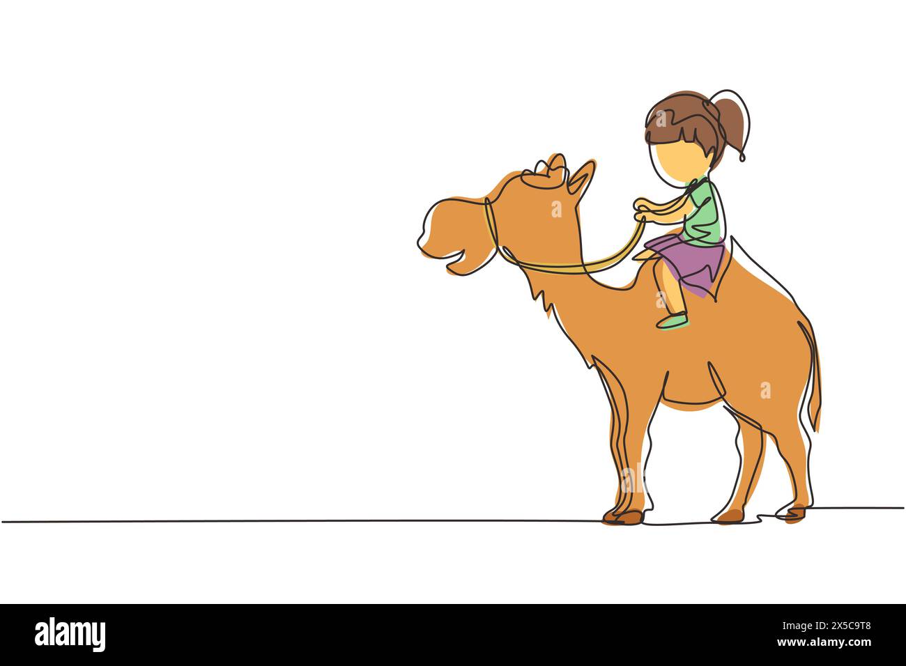 Girl riding camel Stock Vector Images - Alamy