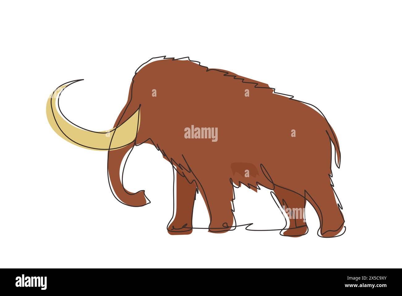 Single one line drawing big mammoth business logo identity. Prehistoric ...