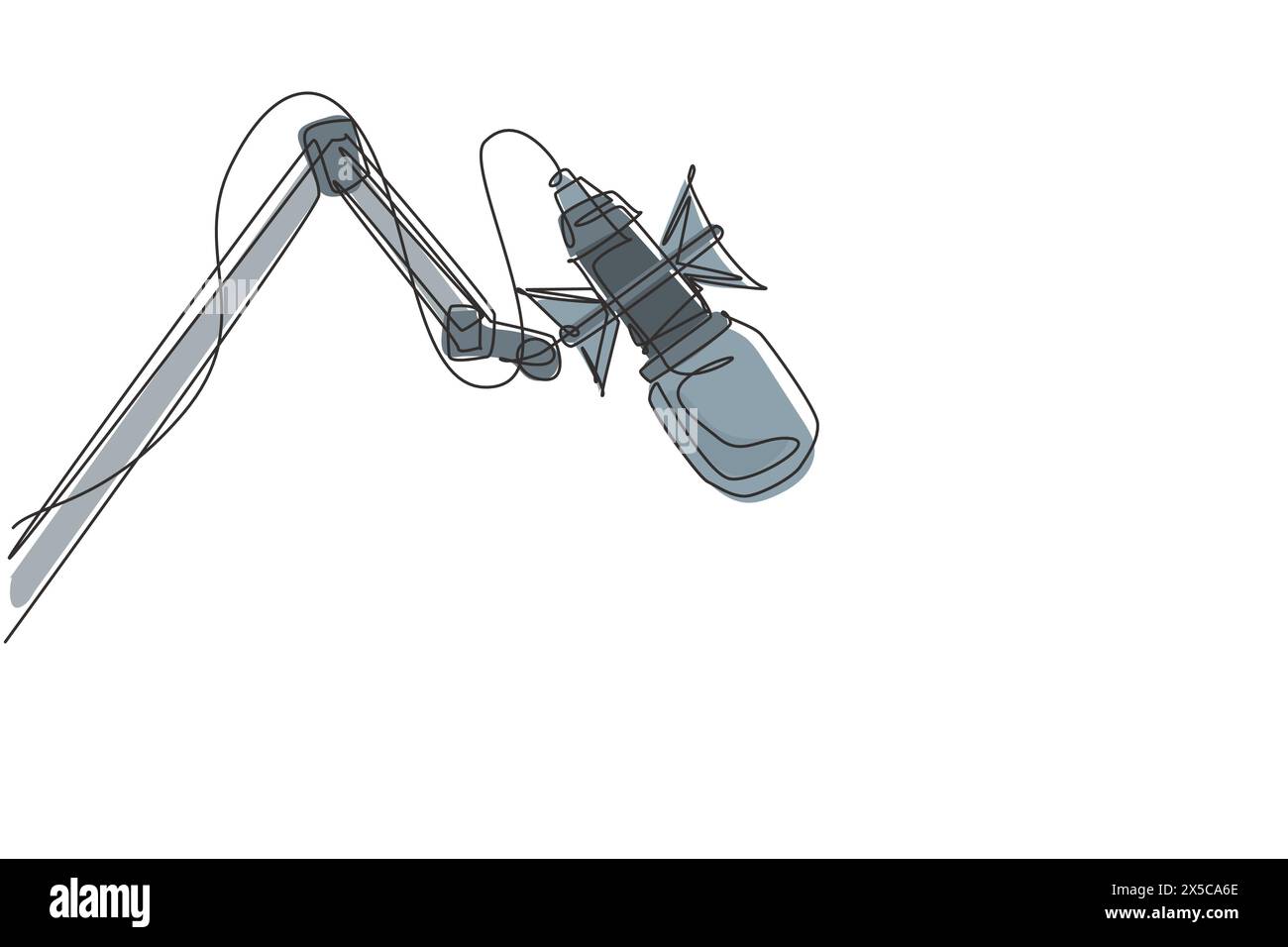 Single continuous line drawing studio microphone. Condenser mic for ...