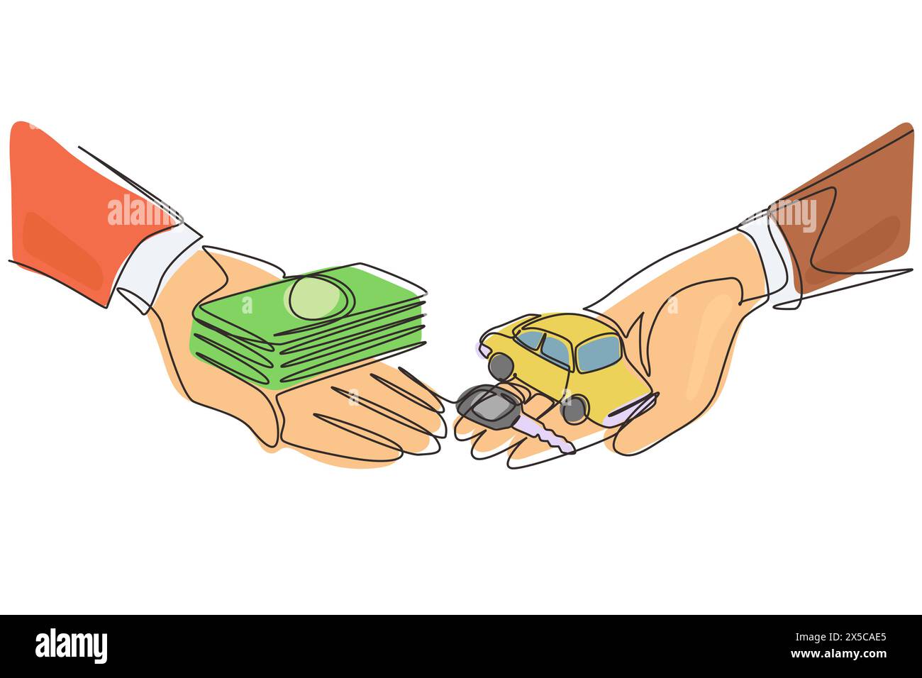 Hand giving cash hand car Stock Vector Images - Alamy