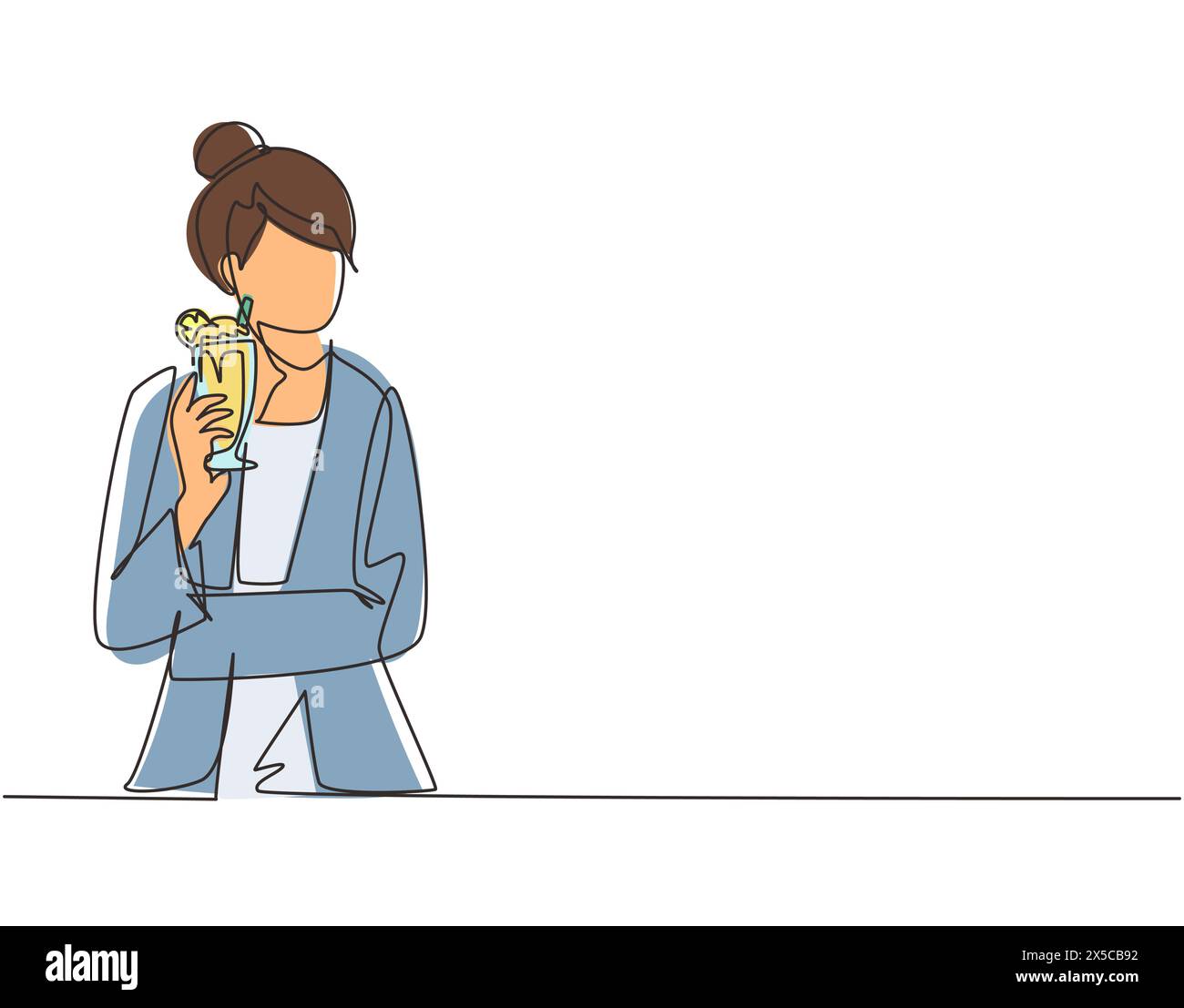 Lady line drawing hi-res stock photography and images - Alamy