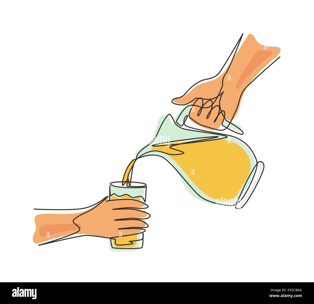 Pouring glass water jug hand Stock Vector Images - Alamy