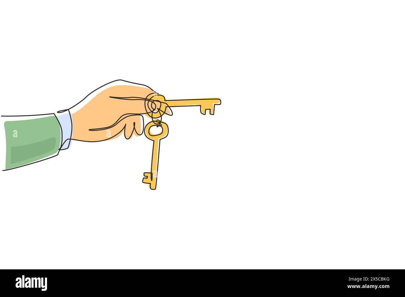 Lock icon continuous one Cut Out Stock Images & Pictures - Alamy