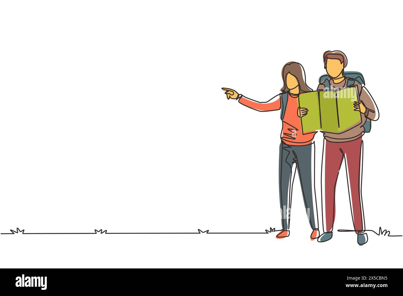 Woman in hiking trip Stock Vector Images - Alamy