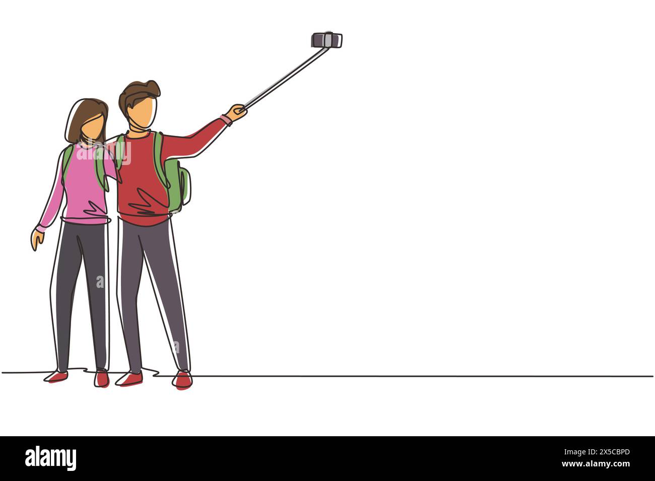 Tourist taking photo couple Stock Vector Images - Alamy
