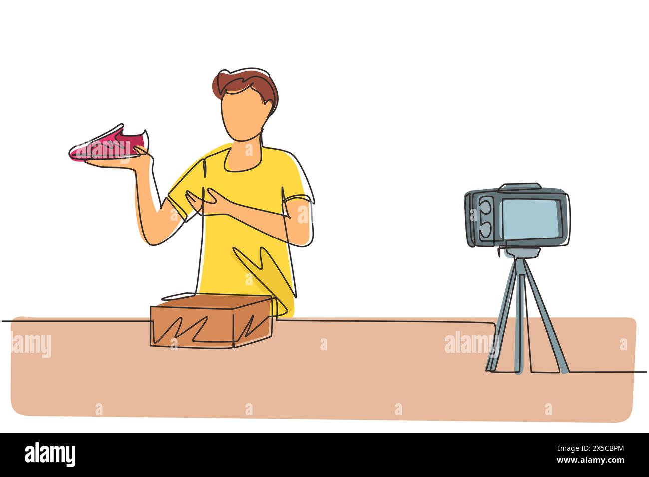 Man video camera on tripod Cut Out Stock Images & Pictures - Alamy