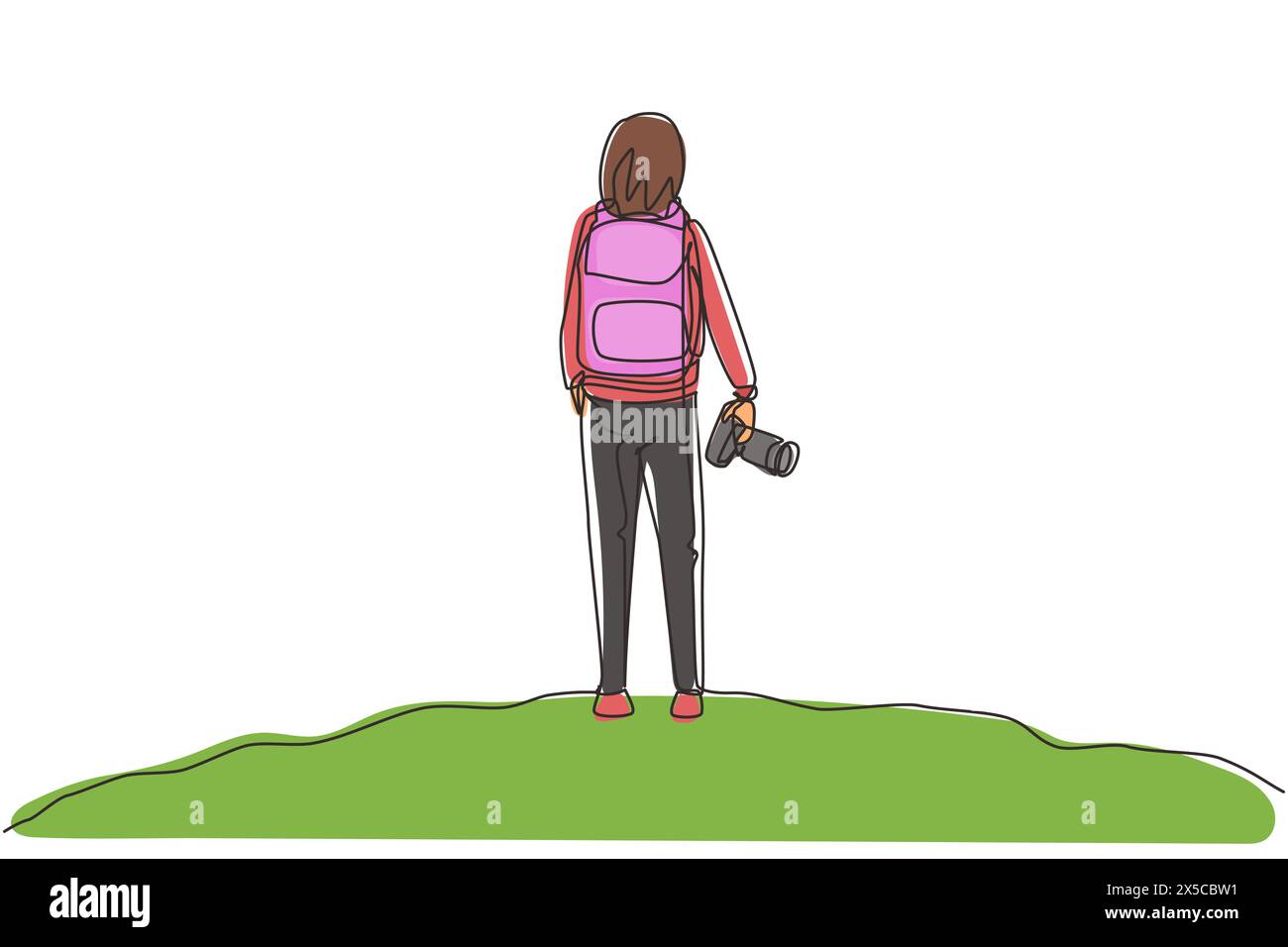 Traveler woman in forest Stock Vector Images - Alamy