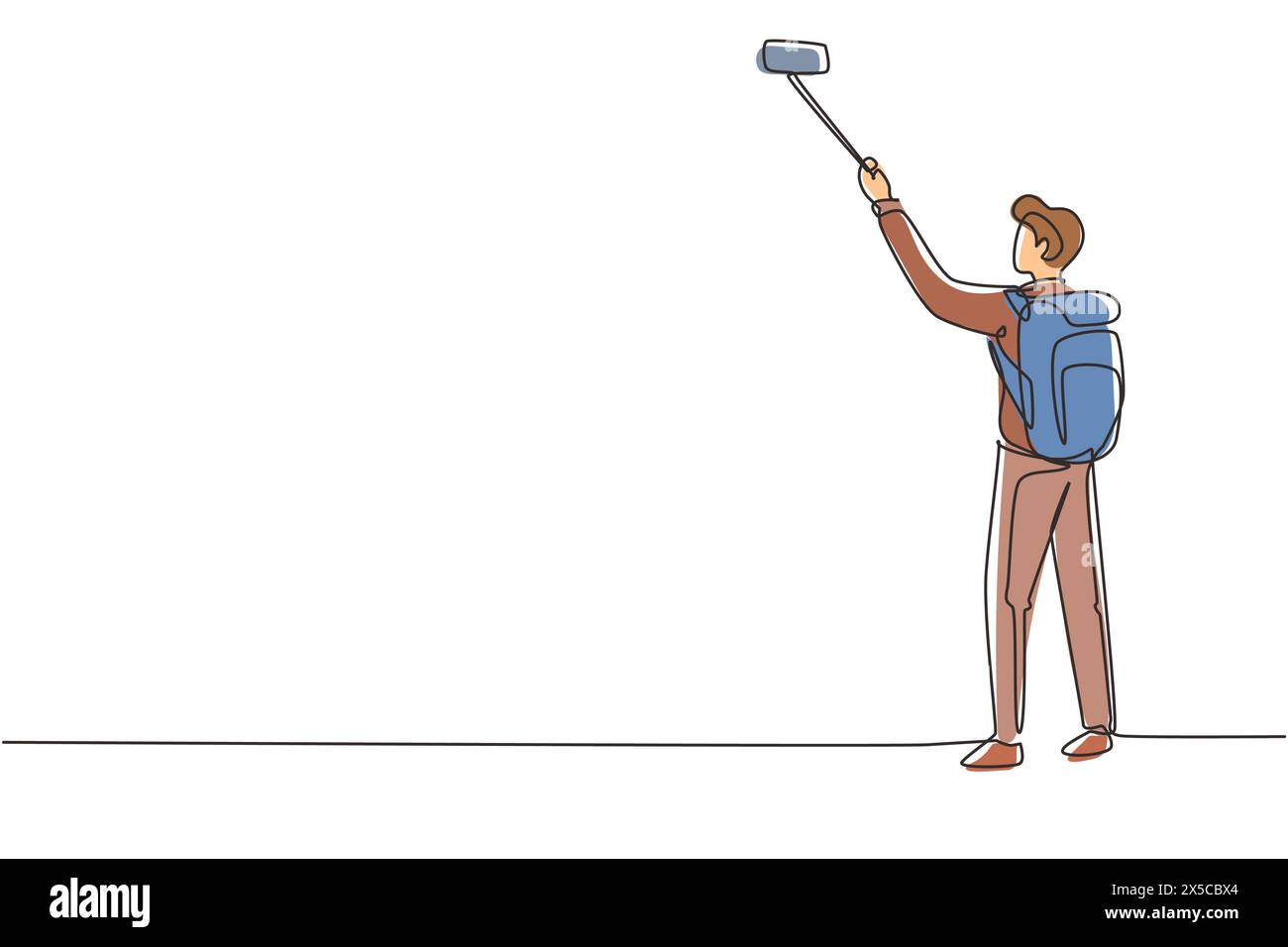 Young man recording video Stock Vector Images - Alamy