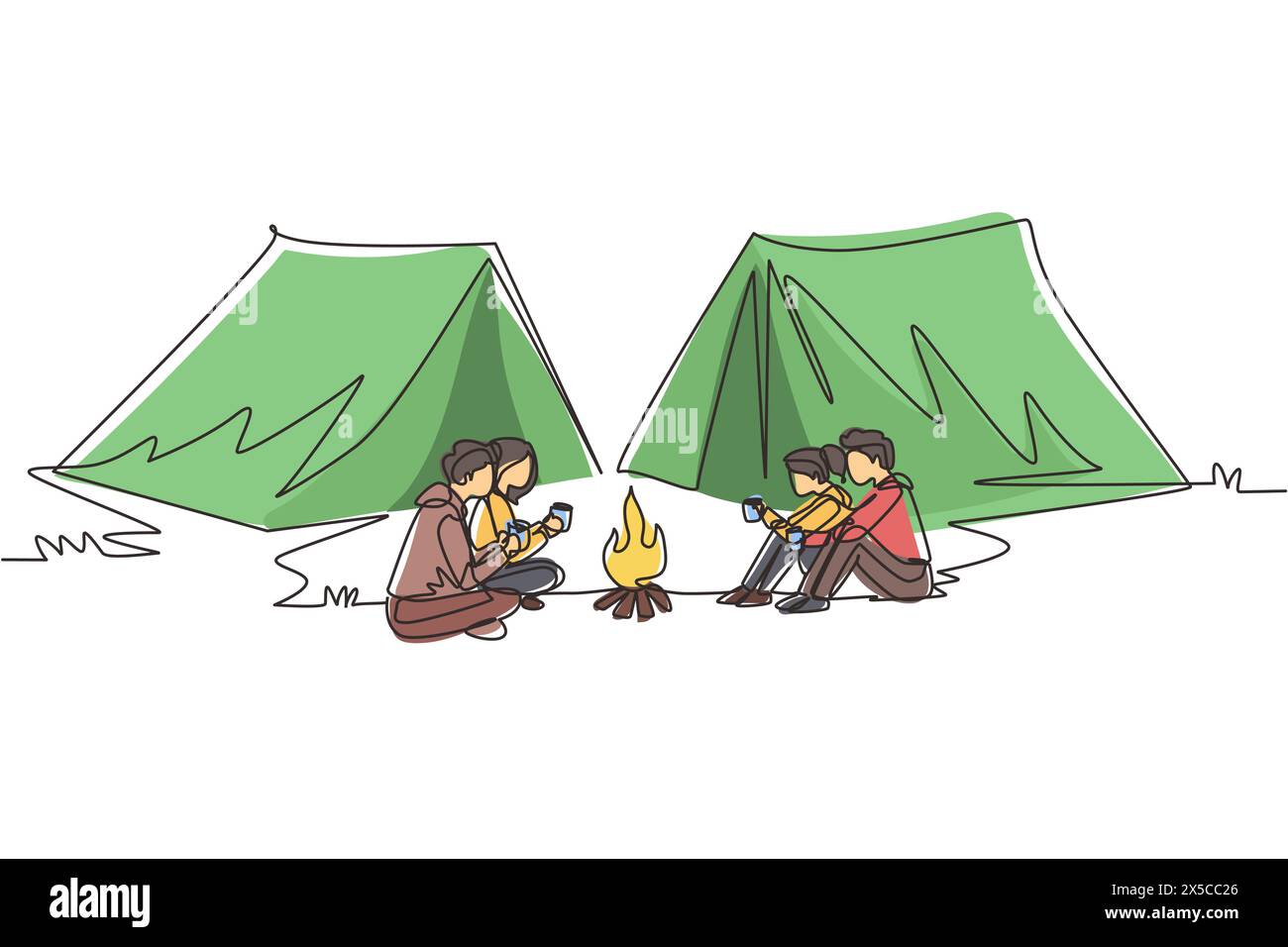 Campfire on ground Stock Vector Images - Alamy
