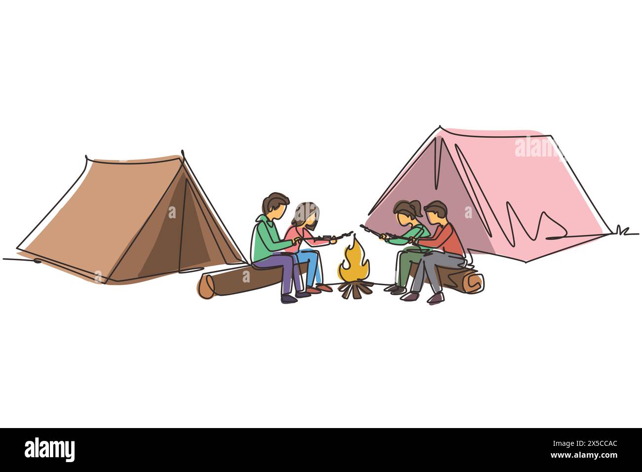 Happy camper night camp Stock Vector Images - Alamy