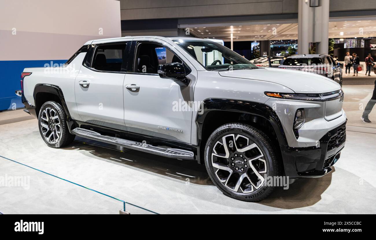 New York City, USA - March 27, 2024: 2024 Chevrolet Silverado EV ...