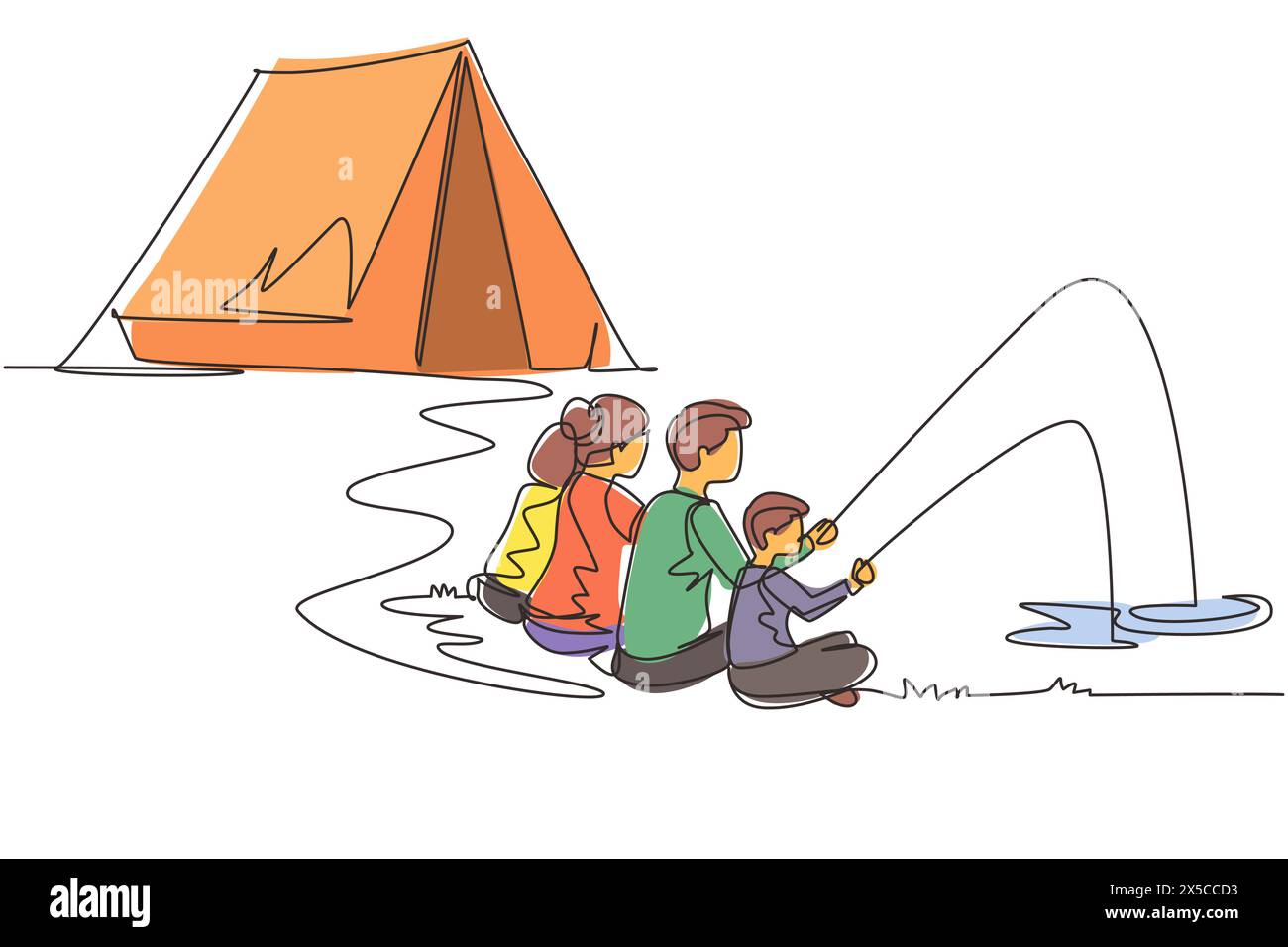 Campsite river Stock Vector Images - Alamy