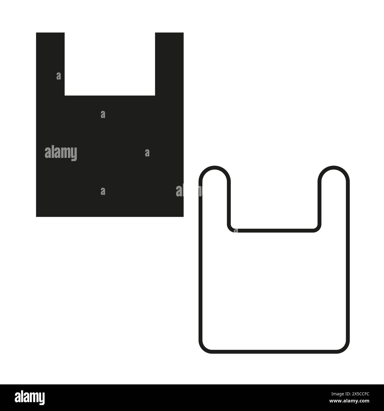 Black and white plastic bag icons. Vector illustration of shopping bags ...