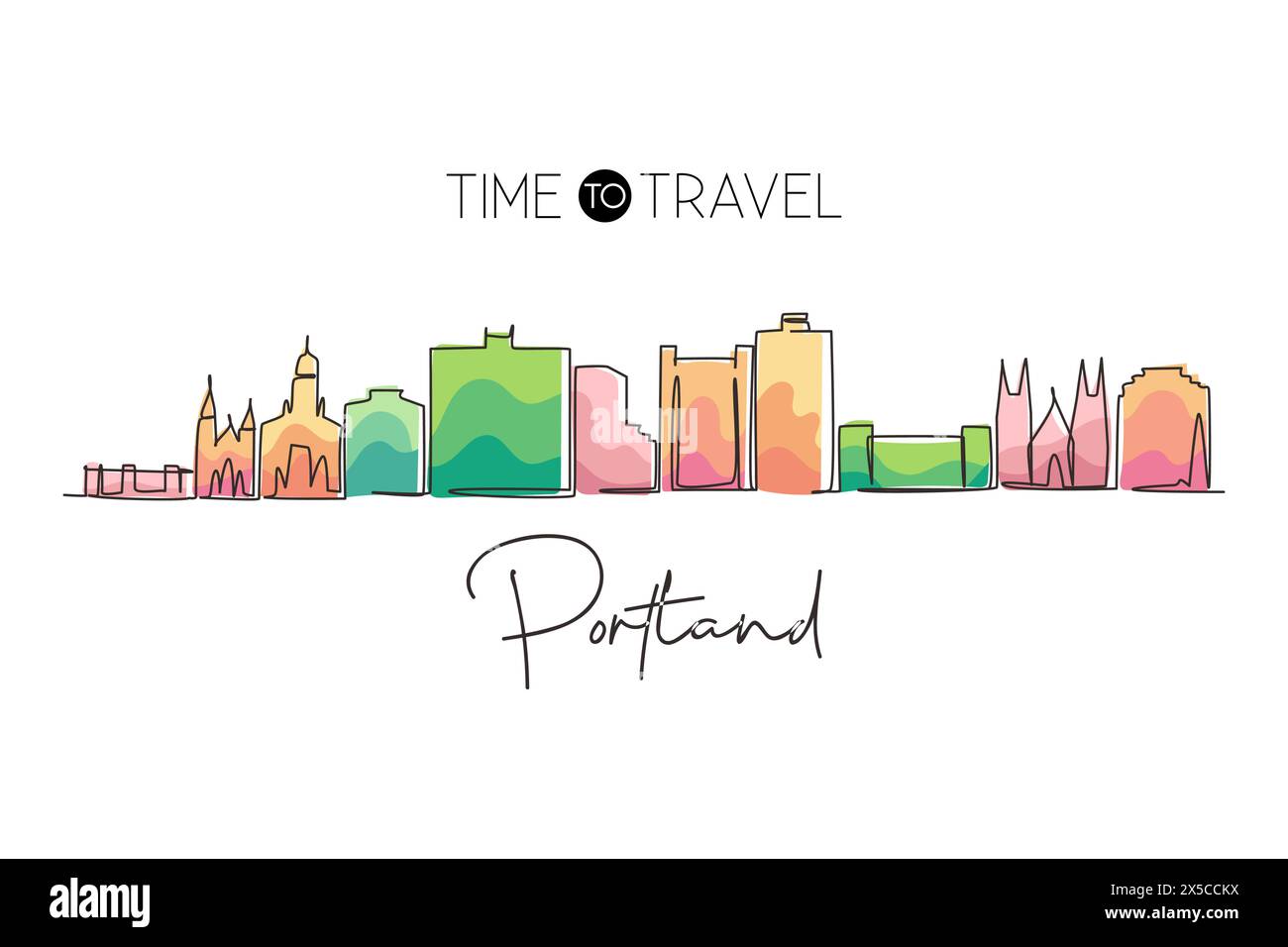 Portland skyline silhouette hi-res stock photography and images - Alamy