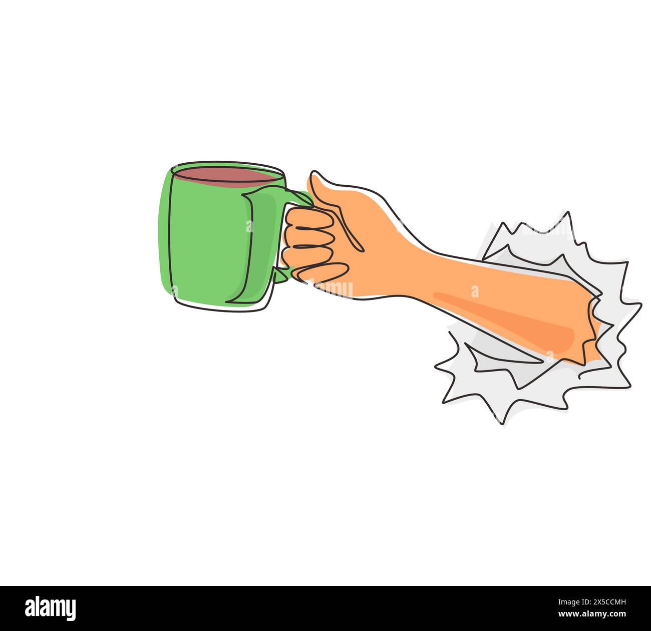 Hand holding ripped torn paper Stock Vector Images - Alamy