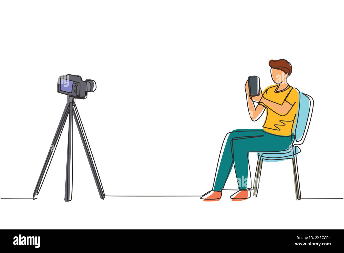 Single one line drawing blogger review and test new smartphone on dslr ...