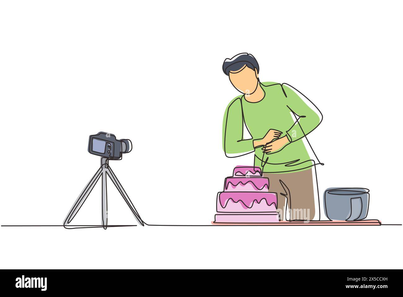 Man video camera on tripod Stock Vector Images - Alamy