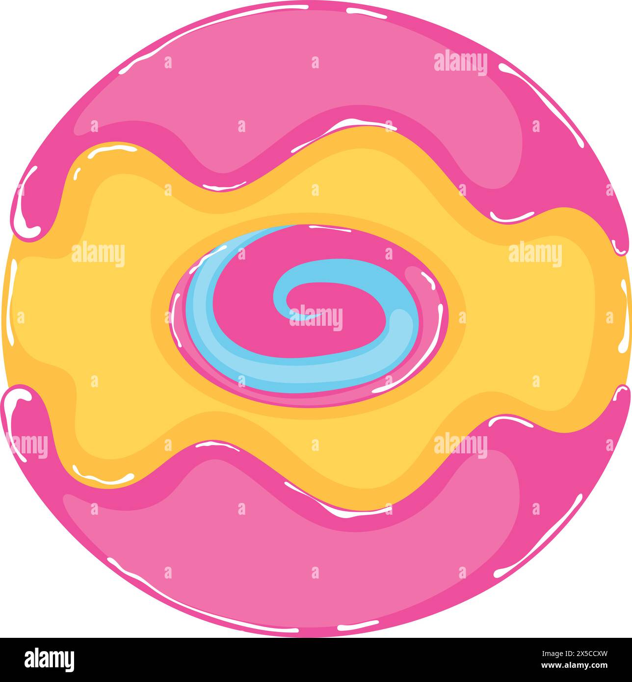 Sweet glazed donut white frosting Stock Vector Images - Alamy