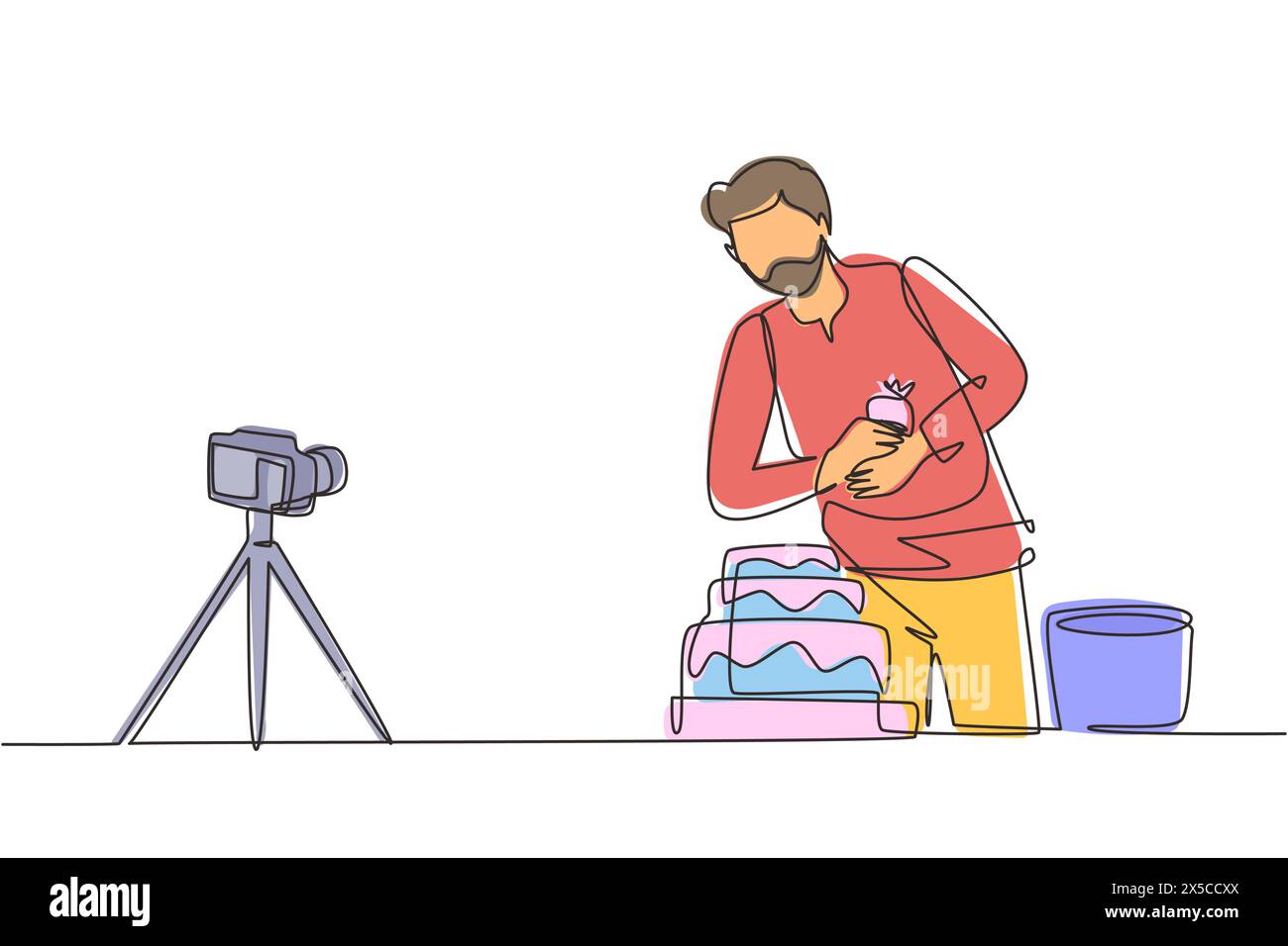 Food decorating chef decorating Cut Out Stock Images & Pictures - Alamy