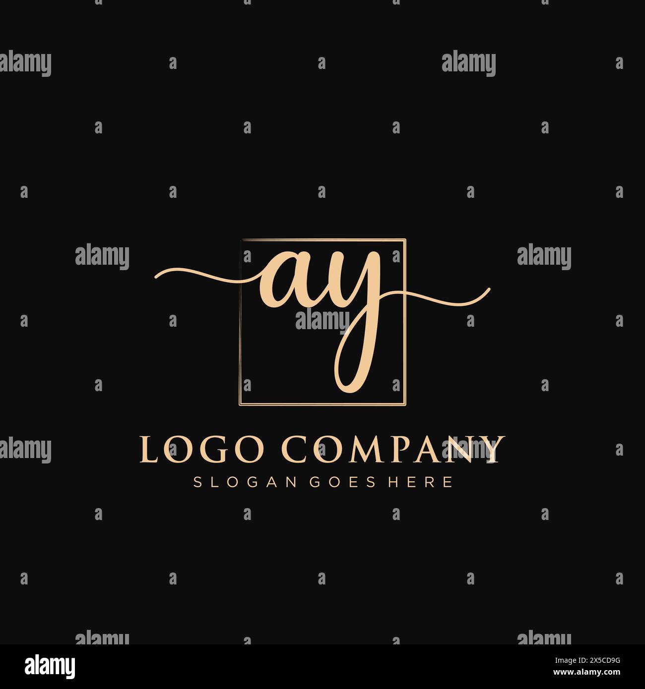 AY Initial handwriting logo with rectangle Stock Vector Image & Art - Alamy