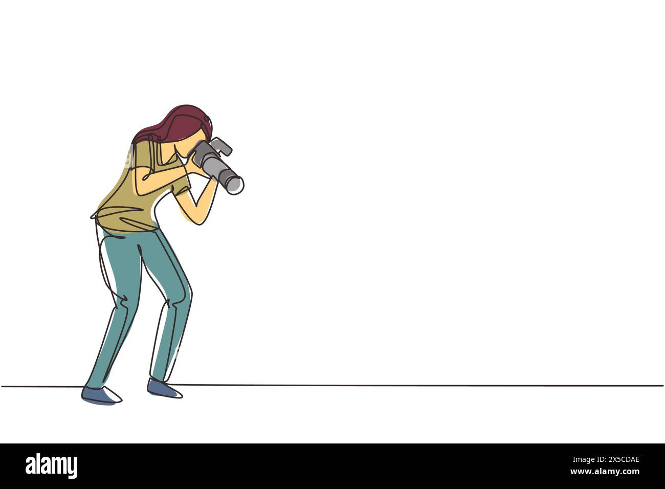 Woman taking photo professional Stock Vector Images - Alamy