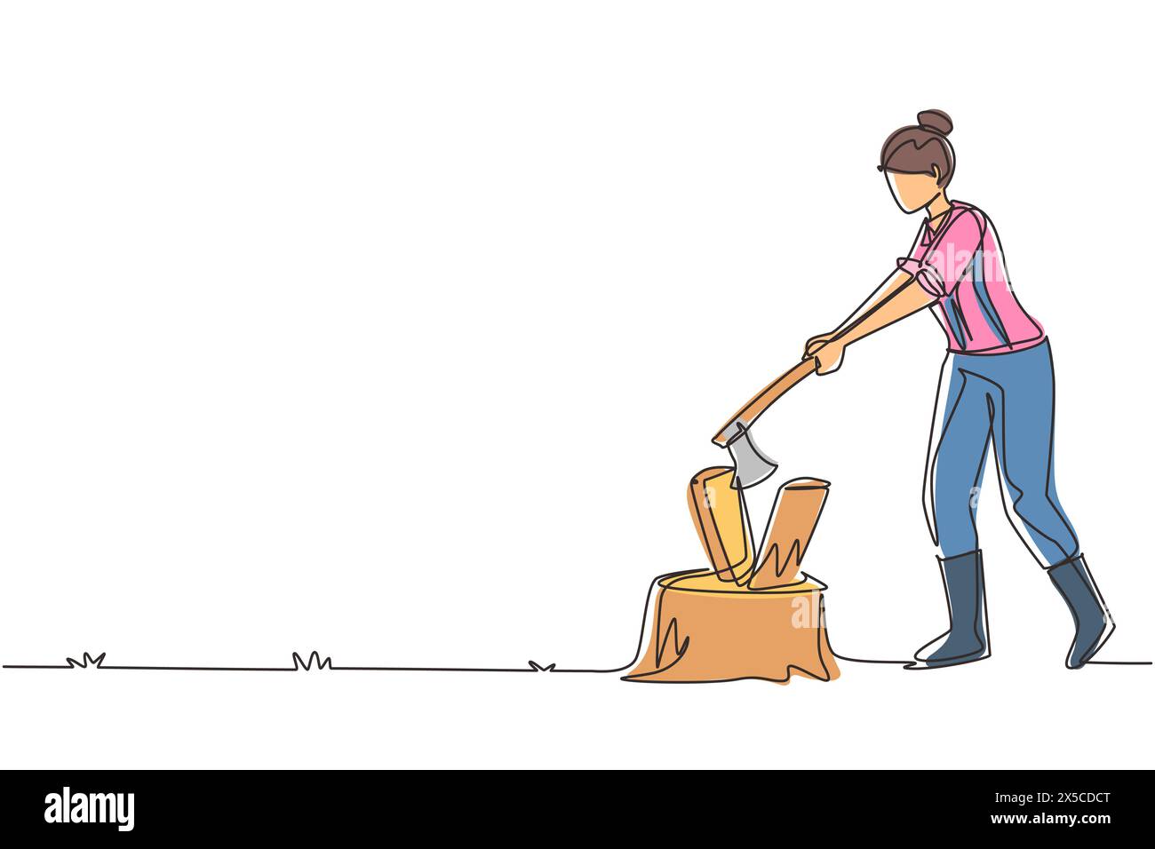 Chopping tree illustration Stock Vector Images - Alamy