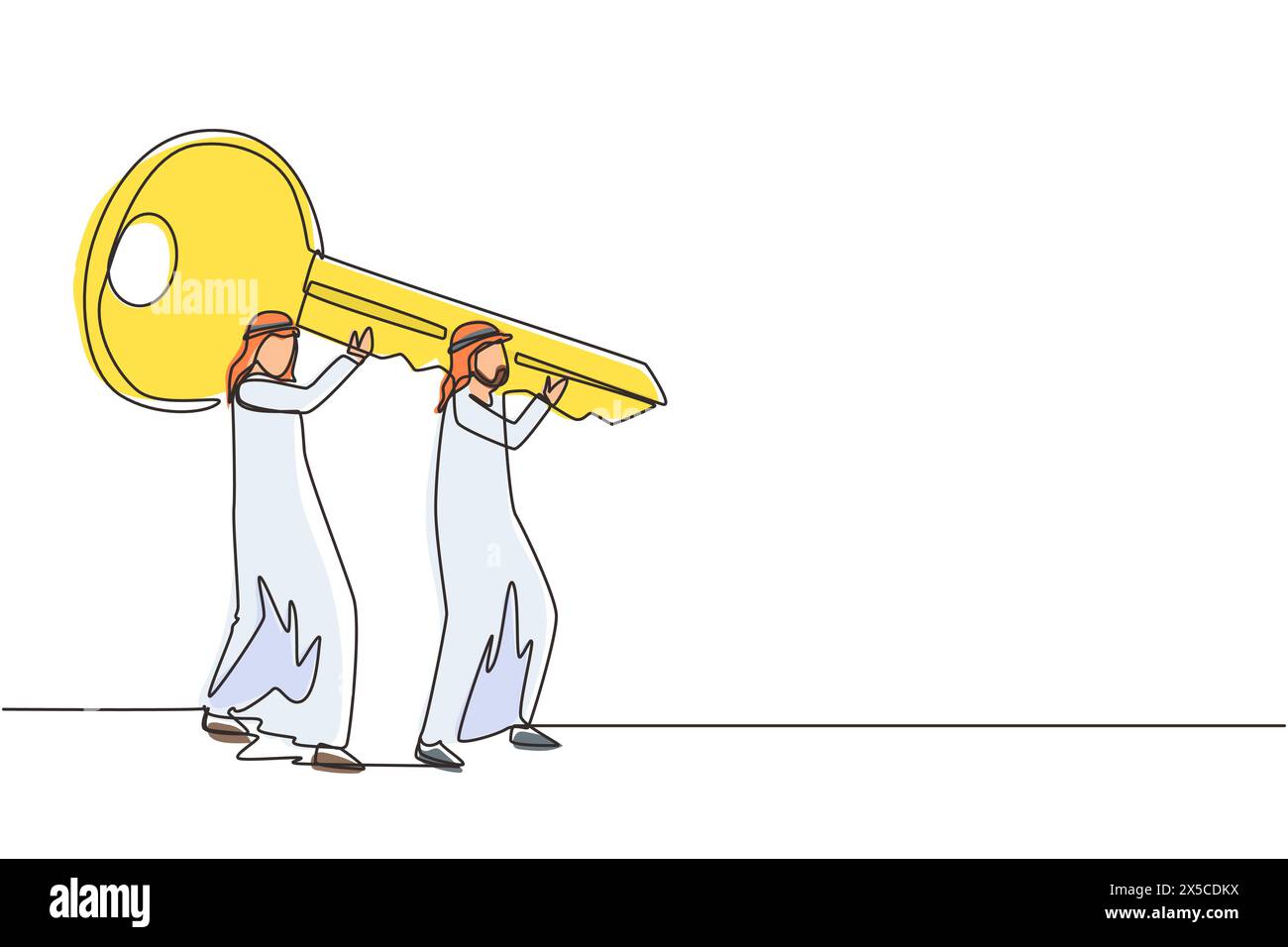 Single one line drawing business solution. Teamwork achievement ...