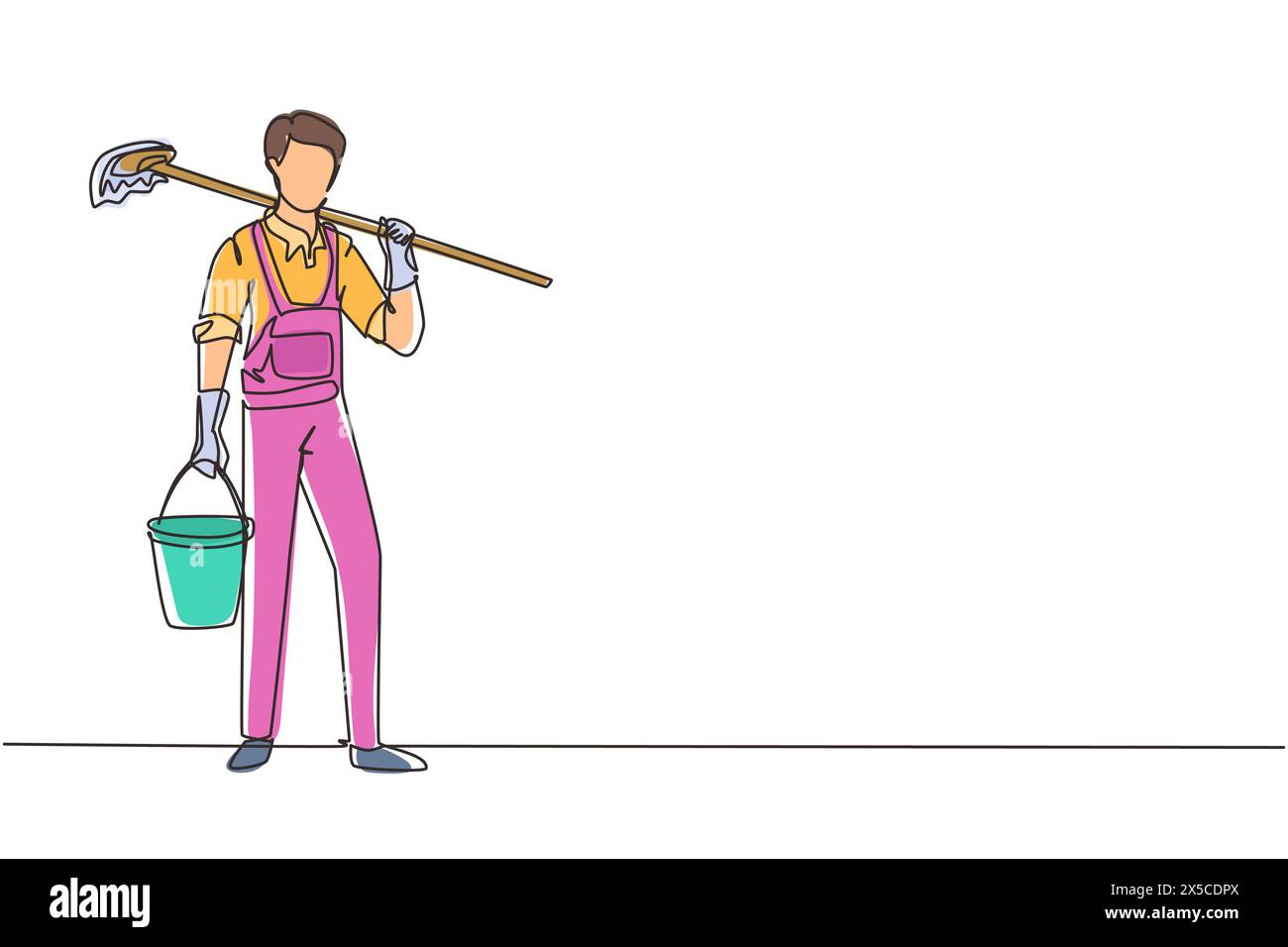 Mop and bucket drawing hi-res stock photography and images - Alamy