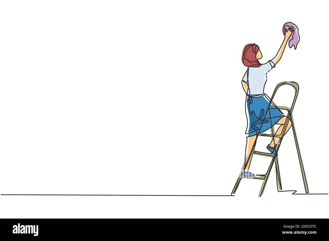 Woman standing on ladder drawing hi-res stock photography and images ...