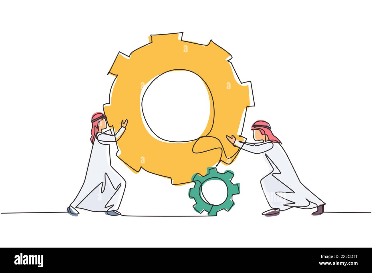 Two people pushing goal Stock Vector Images - Alamy