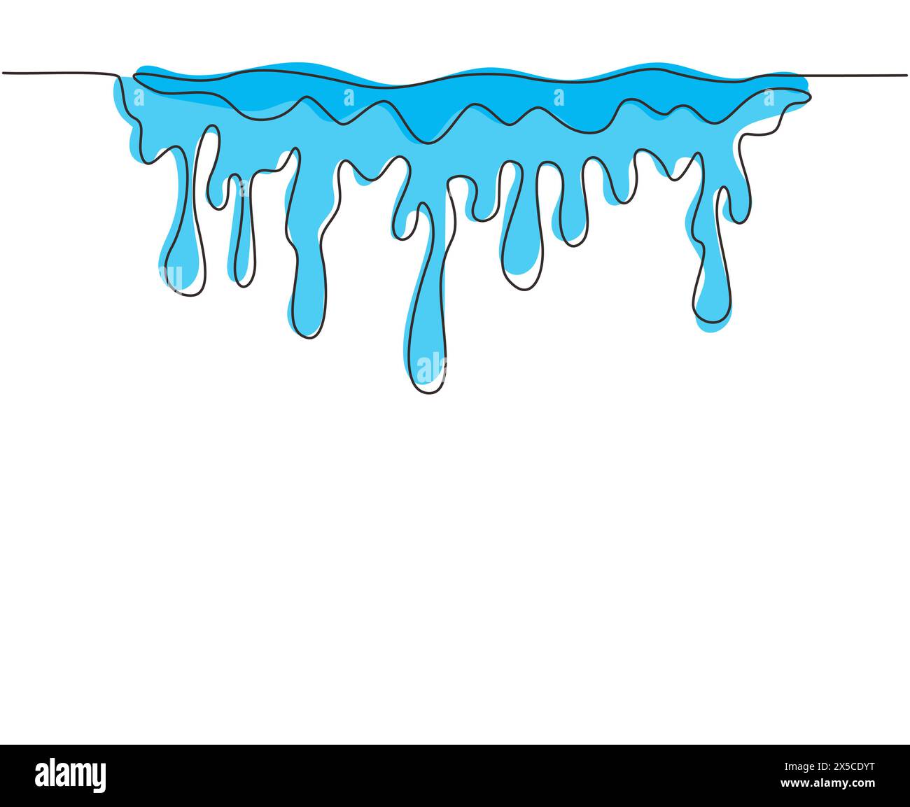 Continuous one line drawing liquid drop. Water blot, splashes, blobs ...
