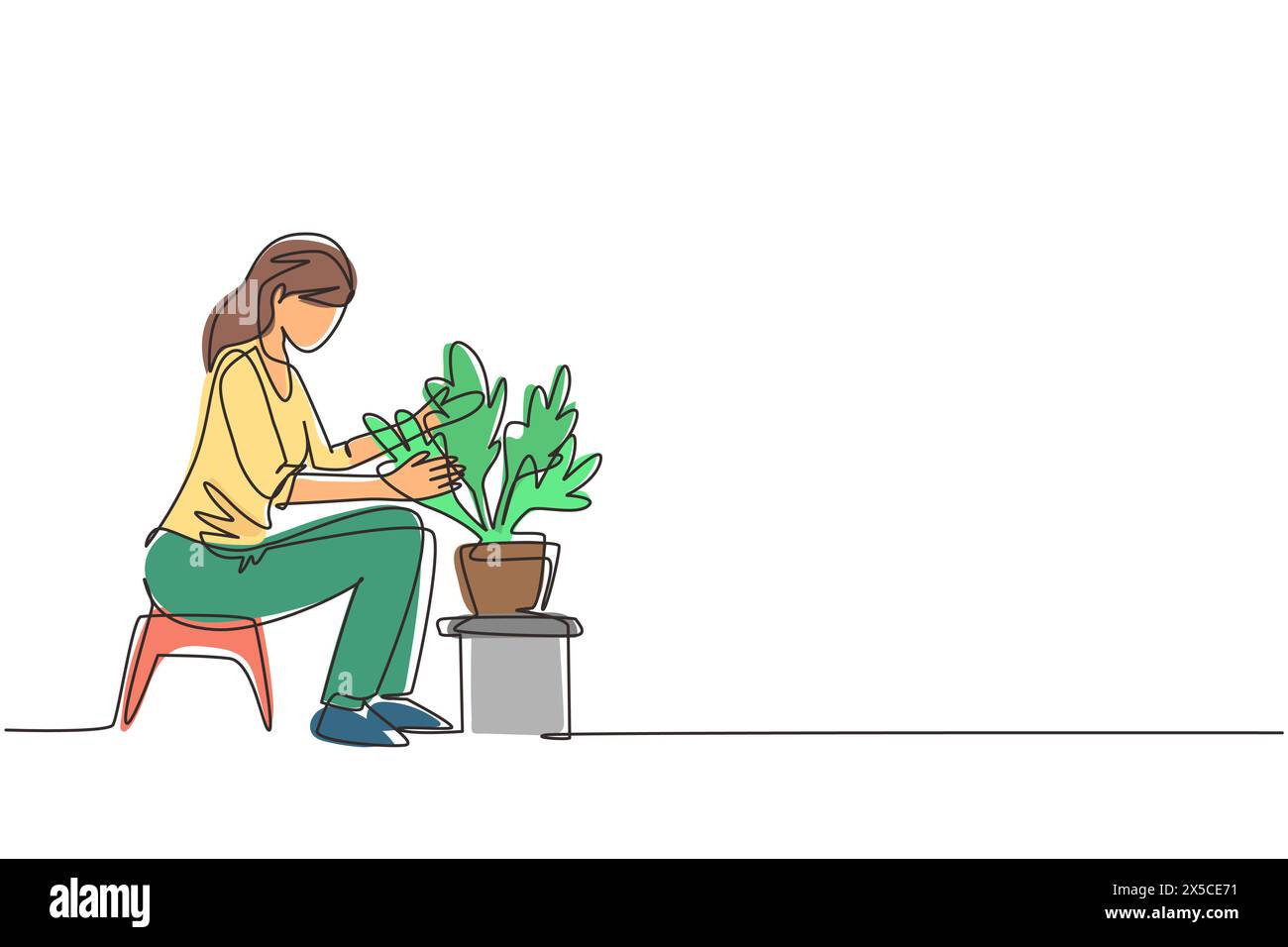 Woman rosemary pot Stock Vector Images - Alamy