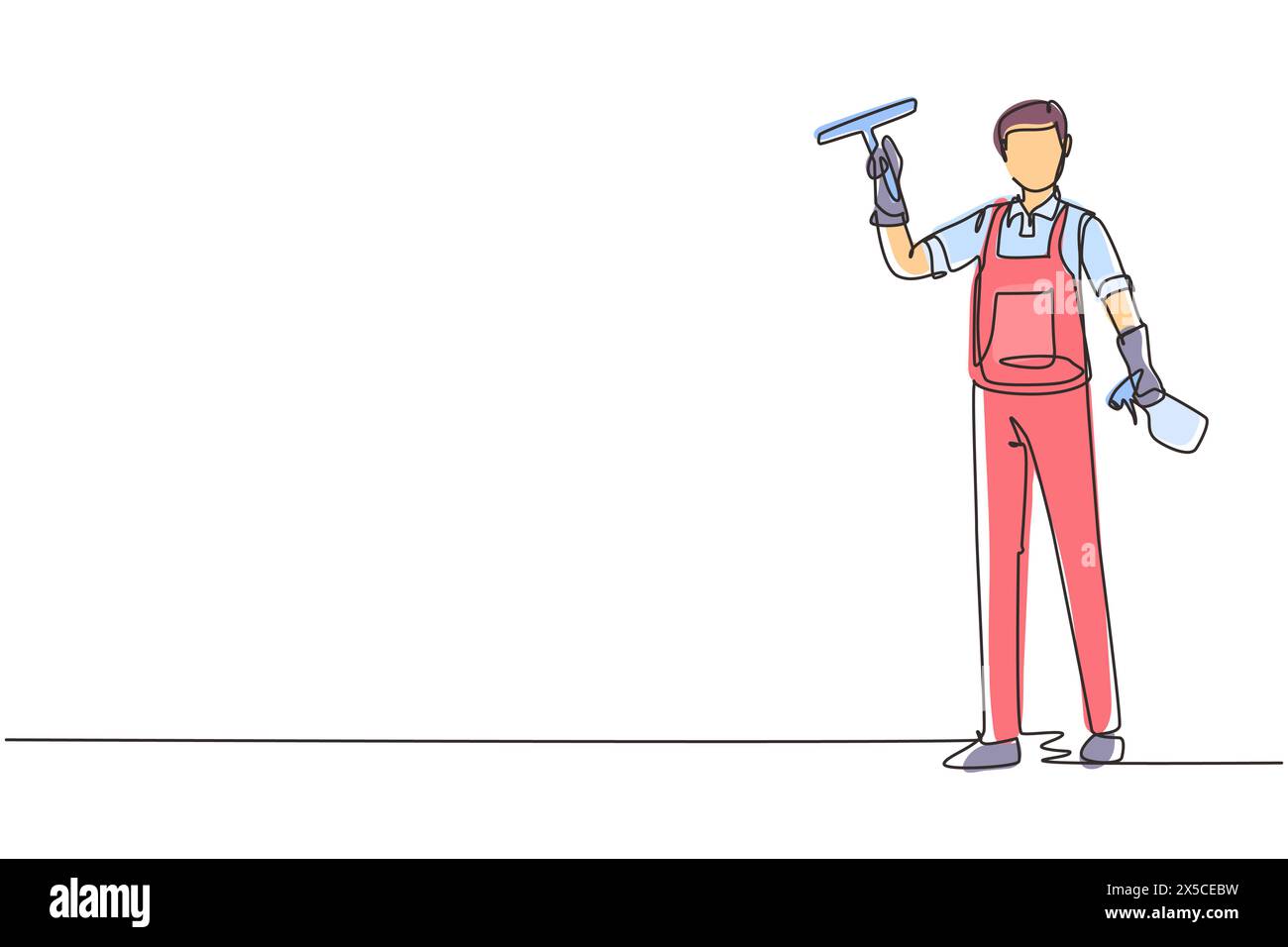 Man holding cleaning agent Stock Vector Images - Alamy