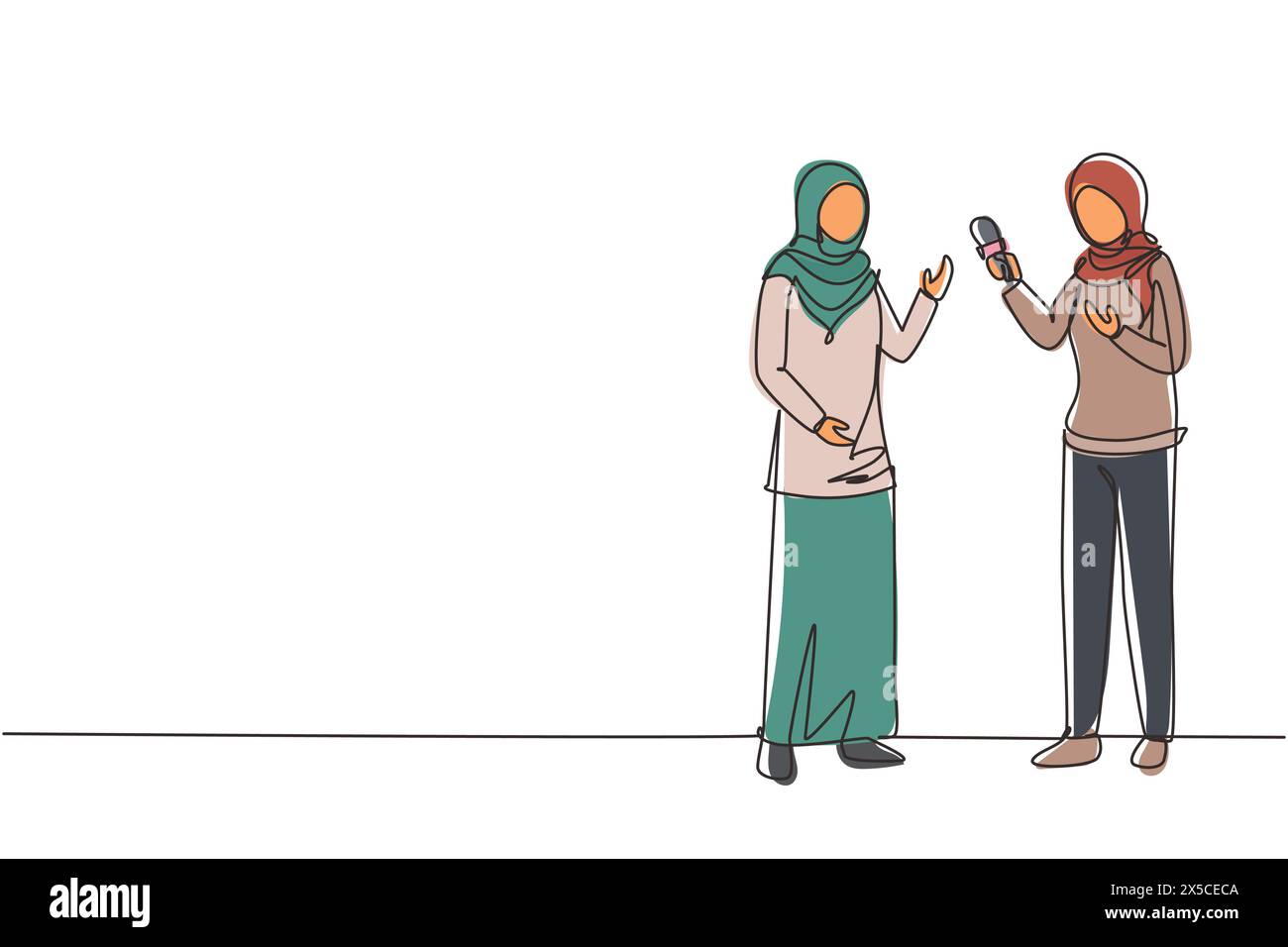 Female reporter interviewing girl Stock Vector Images - Alamy