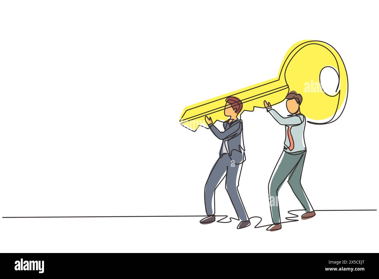 Single continuous line drawing Business solution. Teamwork achievement ...