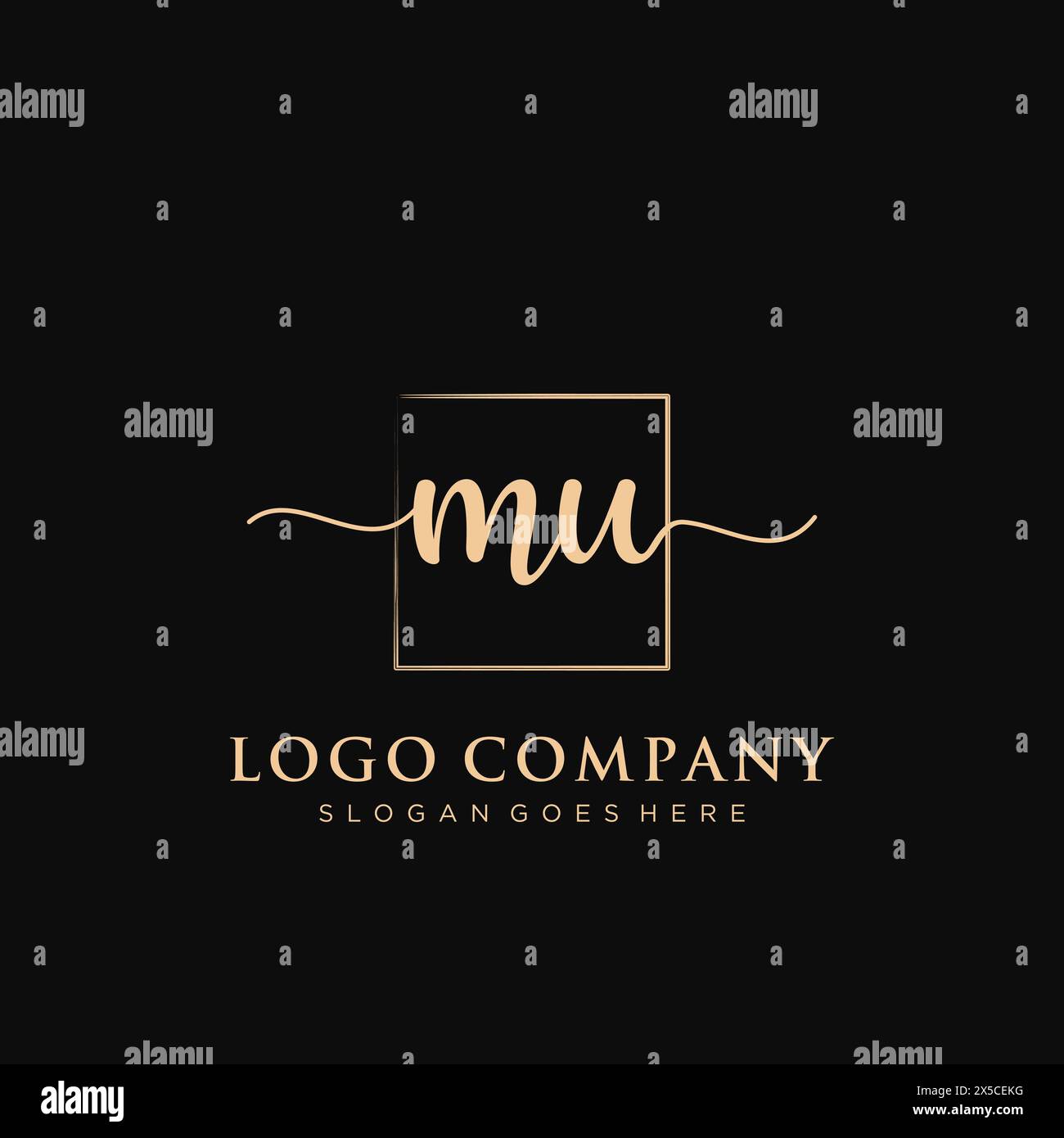 MU Initial handwriting logo with rectangle Stock Vector Image & Art - Alamy