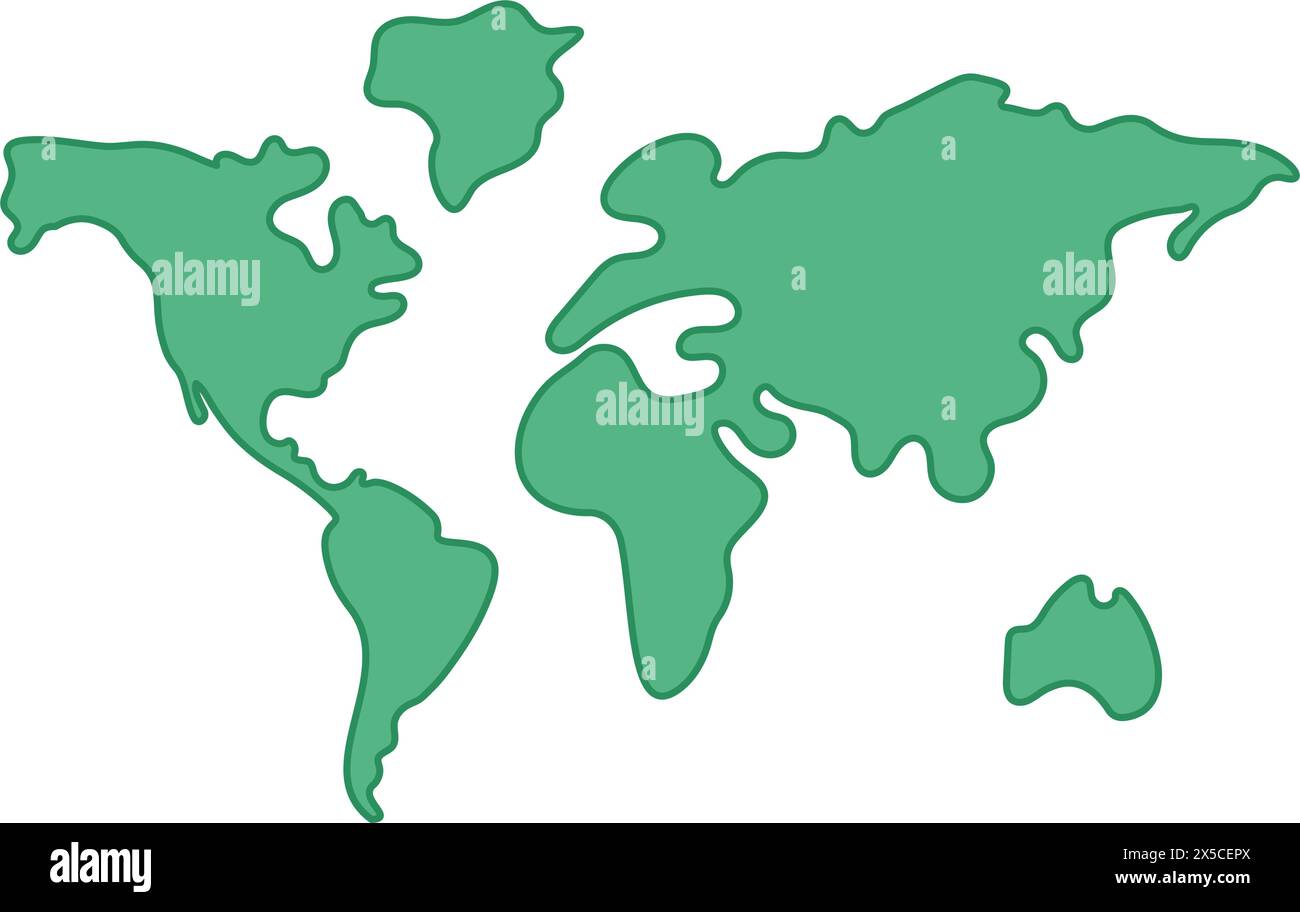 Silhouette of a continents map Earth planet Vector Stock Vector Image ...