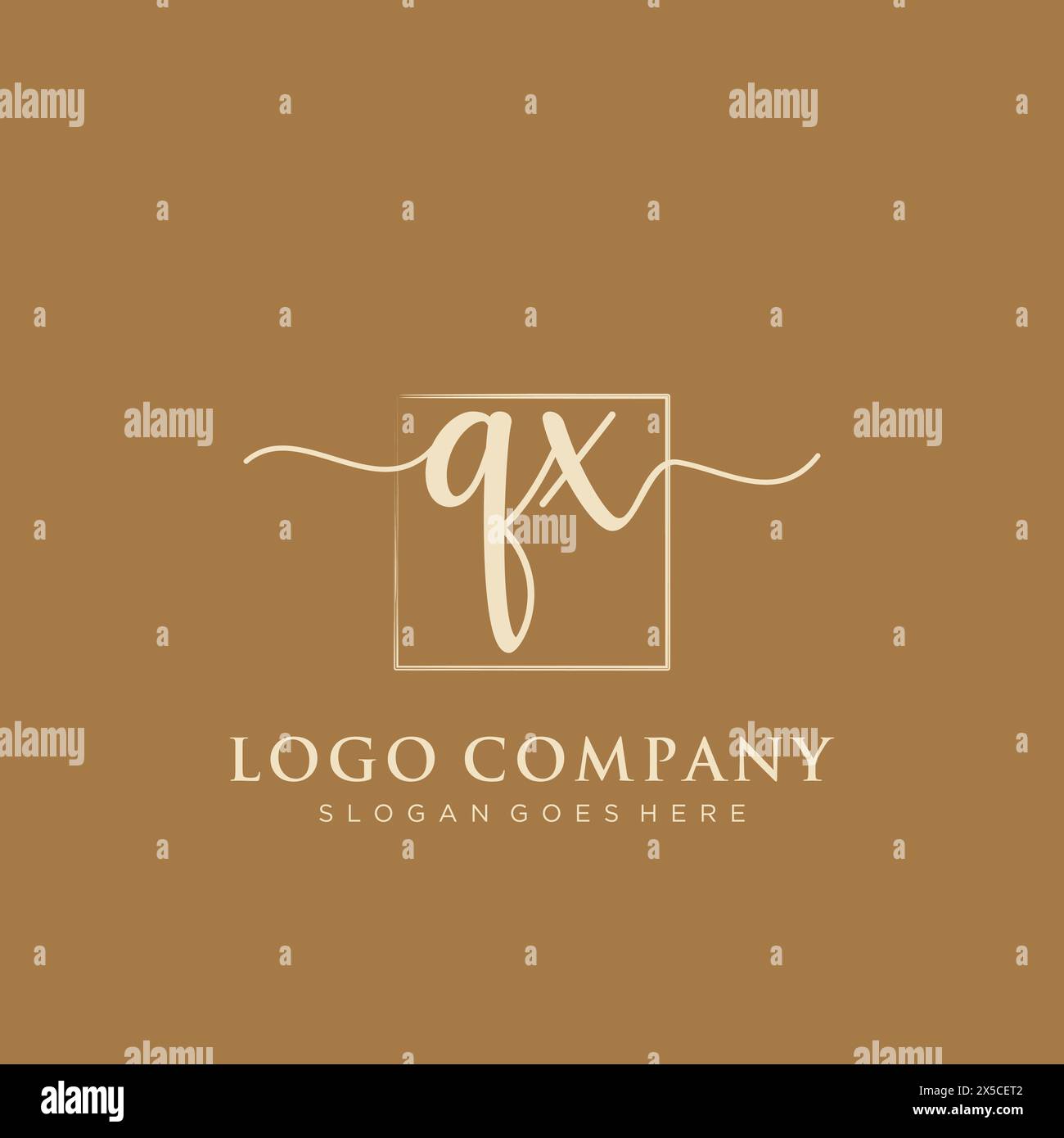 QX Initial handwriting logo with rectangle Stock Vector Image & Art - Alamy